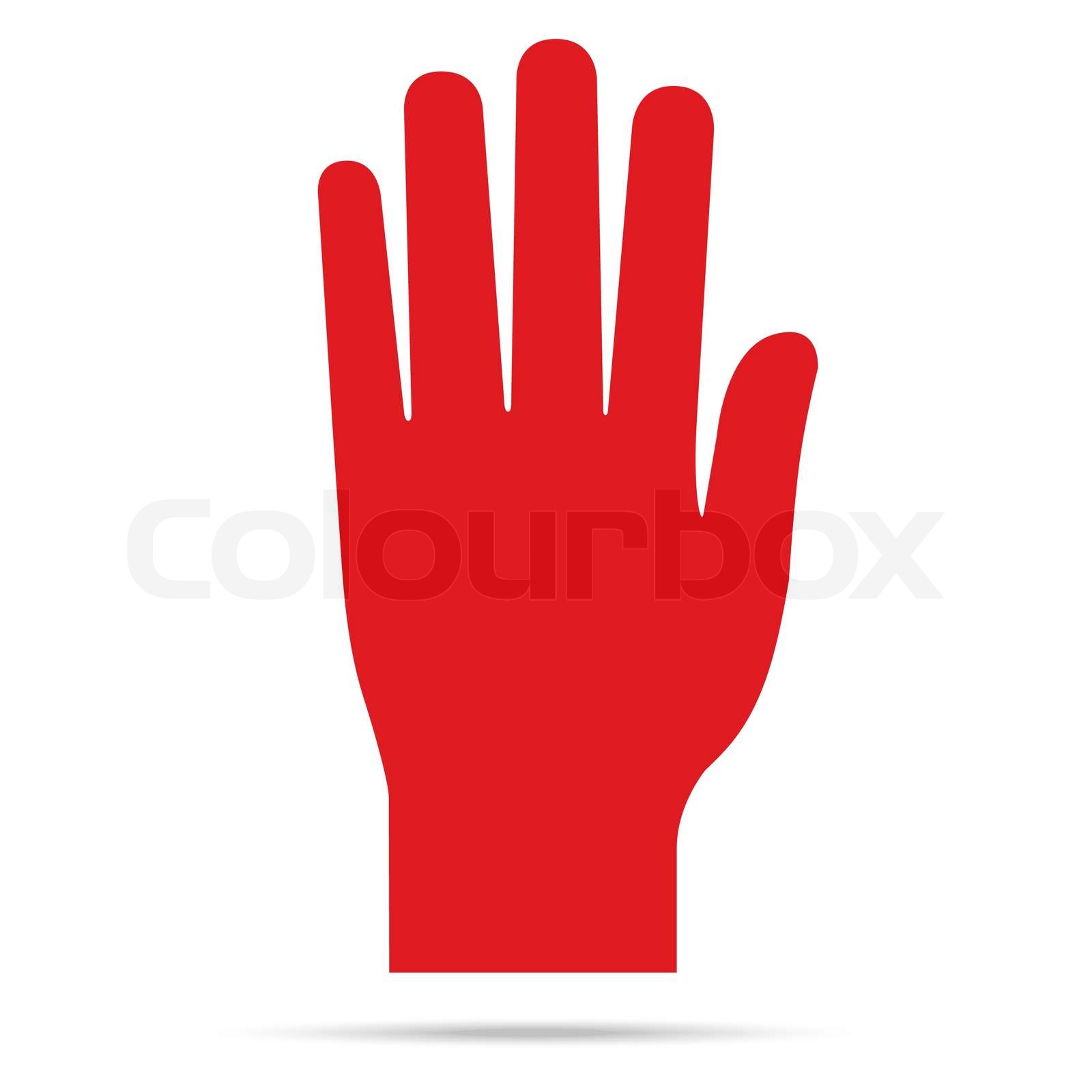 beliebt erhöhen rote Farbe rechte Hand isoliert Vektor | Stock-Vektor ...