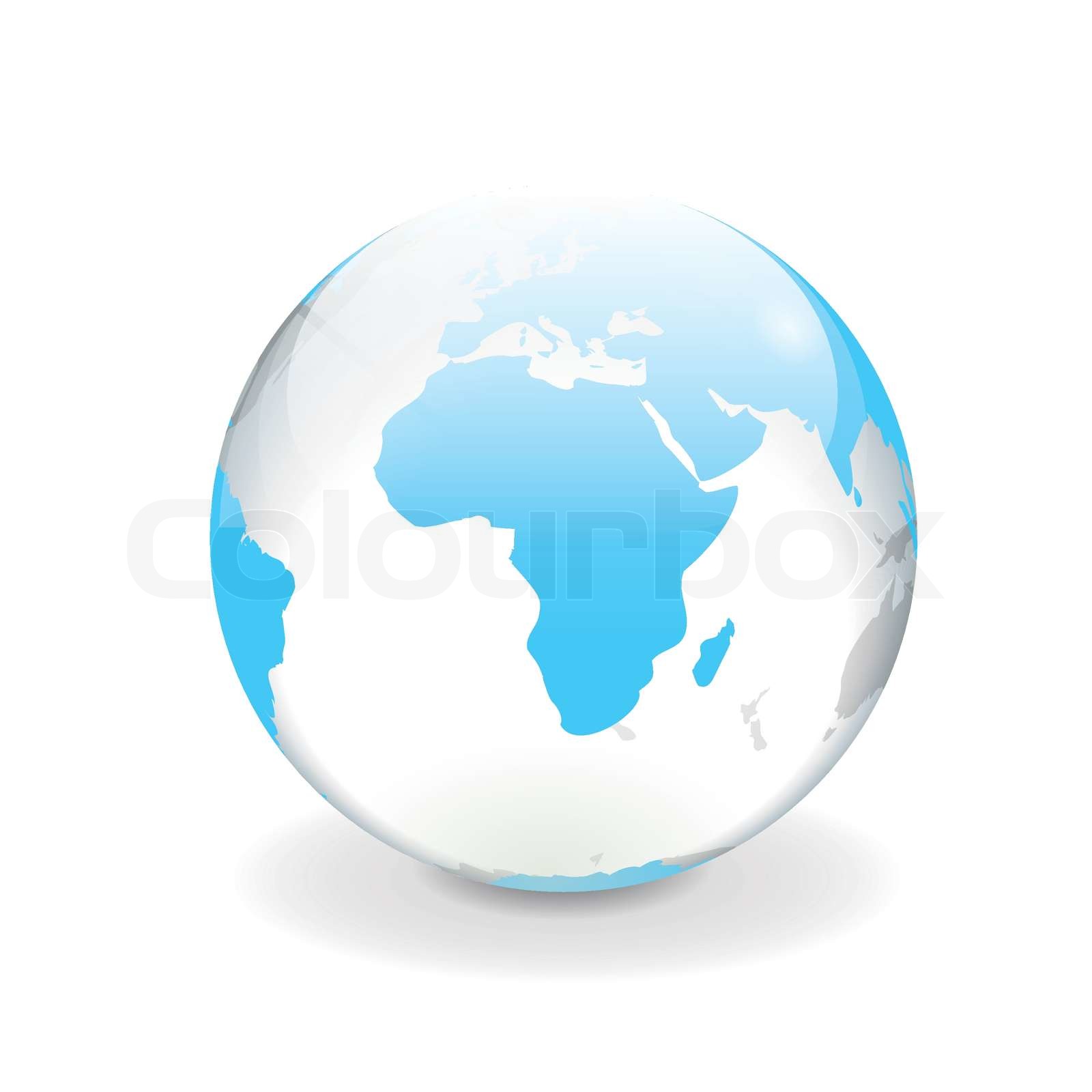White light blue vector world globe - africa | Stock vector | Colourbox