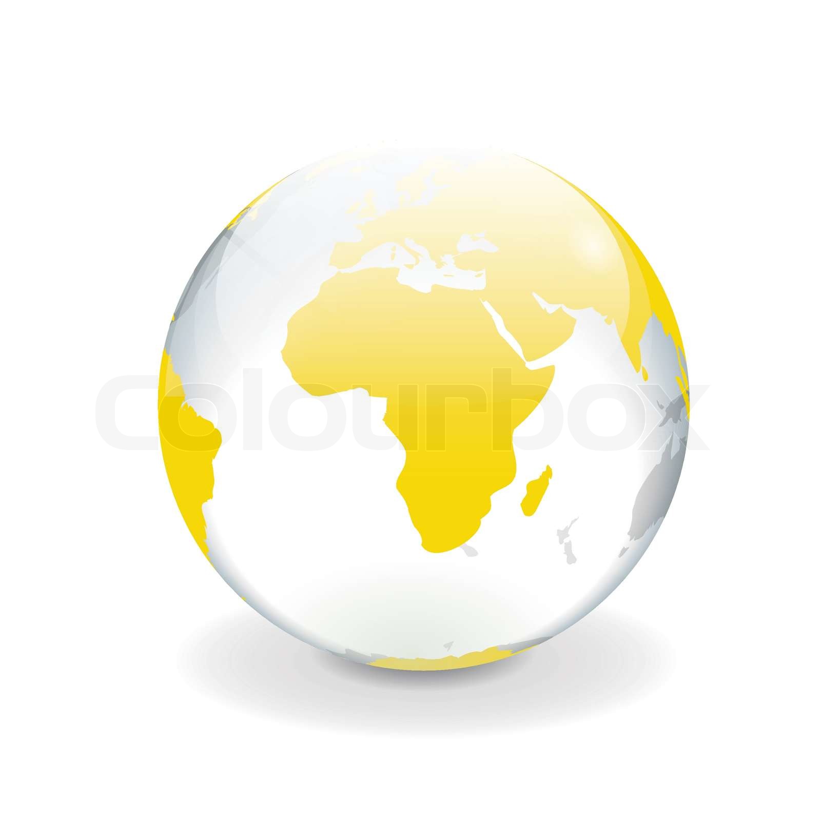 Weiß gelb vektor welt globus - afrika | Stock-Vektor | Colourbox