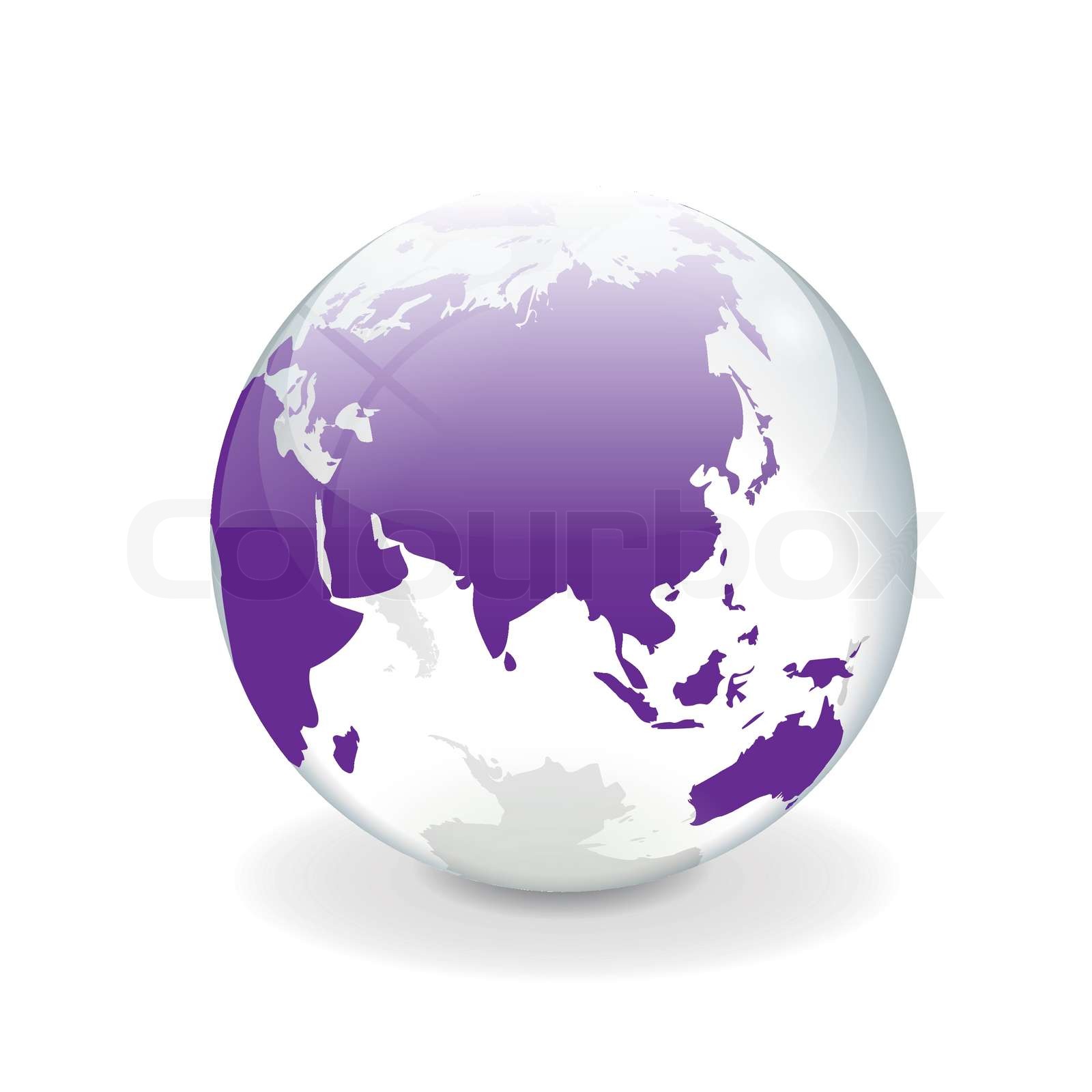 White purple vector world globe - asia | Stock vector | Colourbox