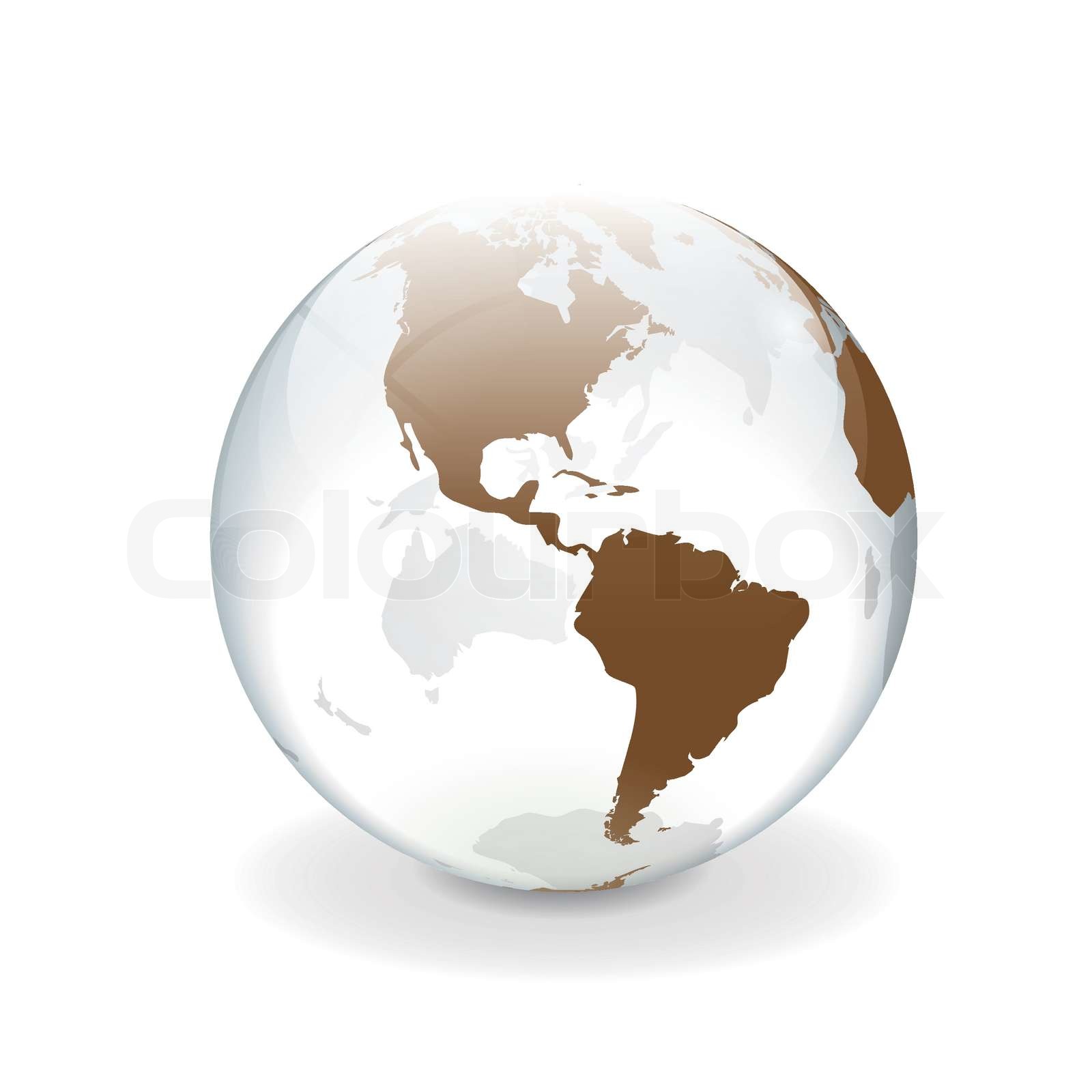 White brown vector world globe - america | Stock vector | Colourbox