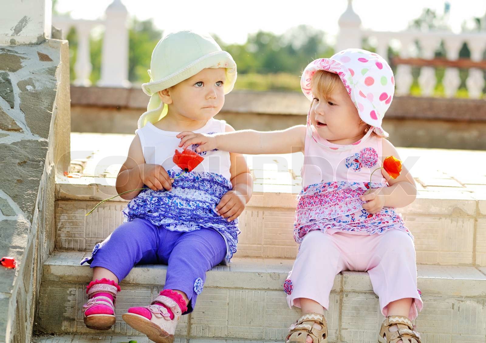 two baby friends | Stock image | Colourbox