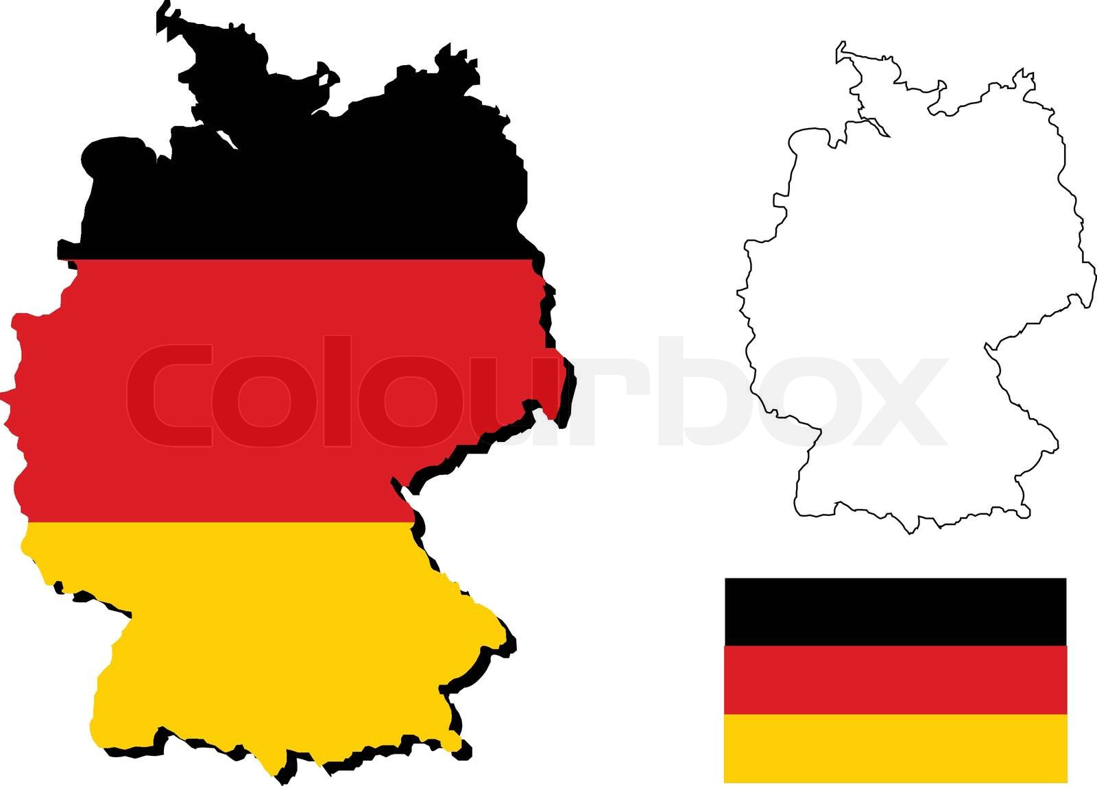germany map with german flag | Stock vector | Colourbox