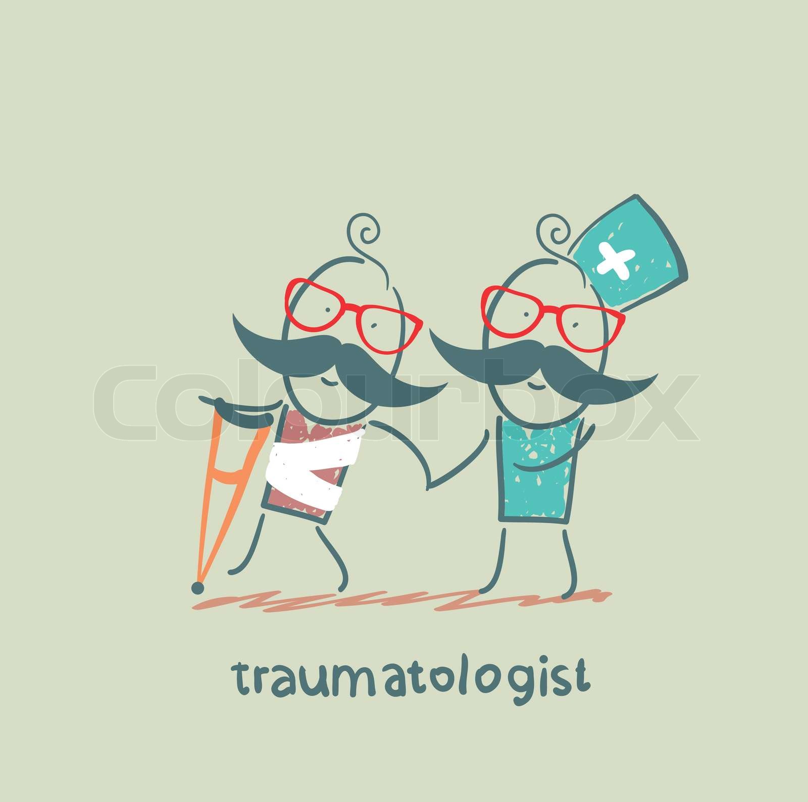 traumatologist helps the patient with trauma | Stock vector | Colourbox