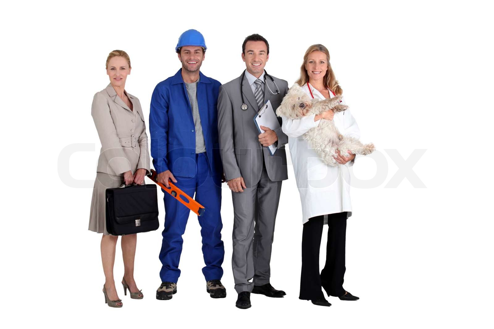 Four different occupations | Stock image | Colourbox