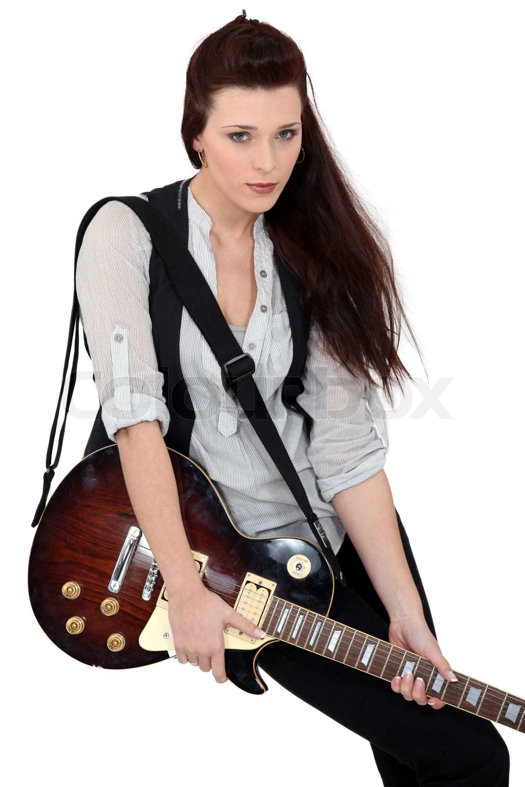 Female guitarist | Stock image | Colourbox