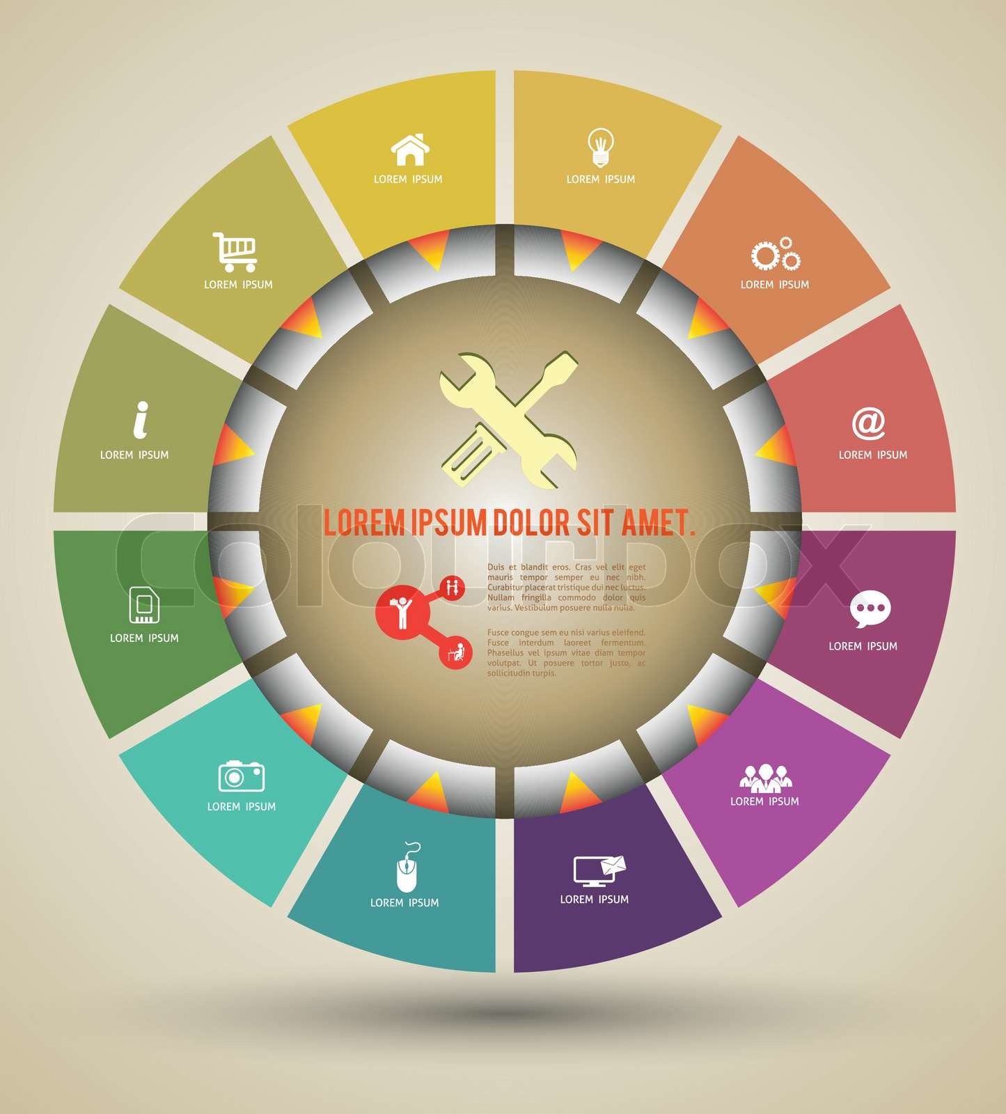 wheel circle for business concept | Stock vector | Colourbox