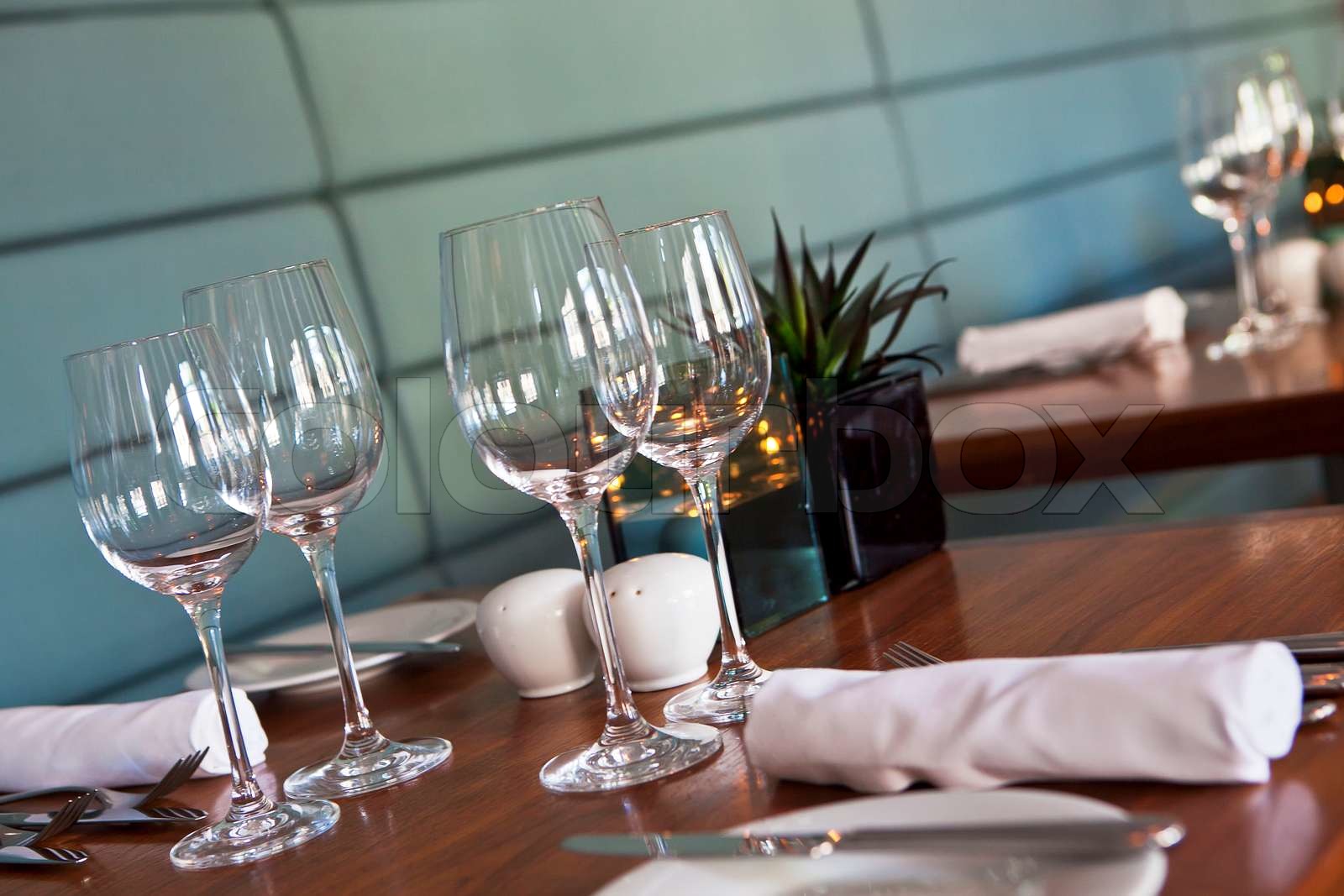 Restaurant table setup | Stock image | Colourbox