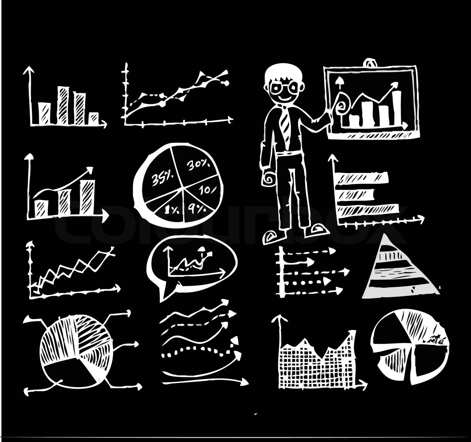 hand draw doodle charts | Stock vector | Colourbox