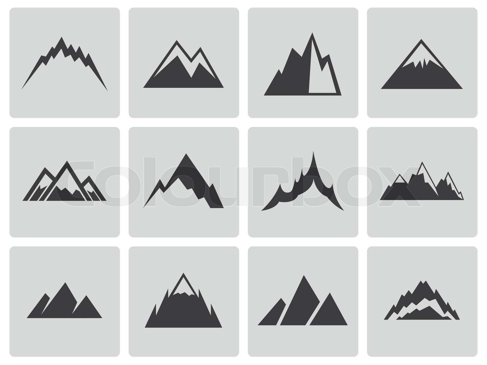 Vector schwarzen Berge Icons | Stock-Vektor | Colourbox