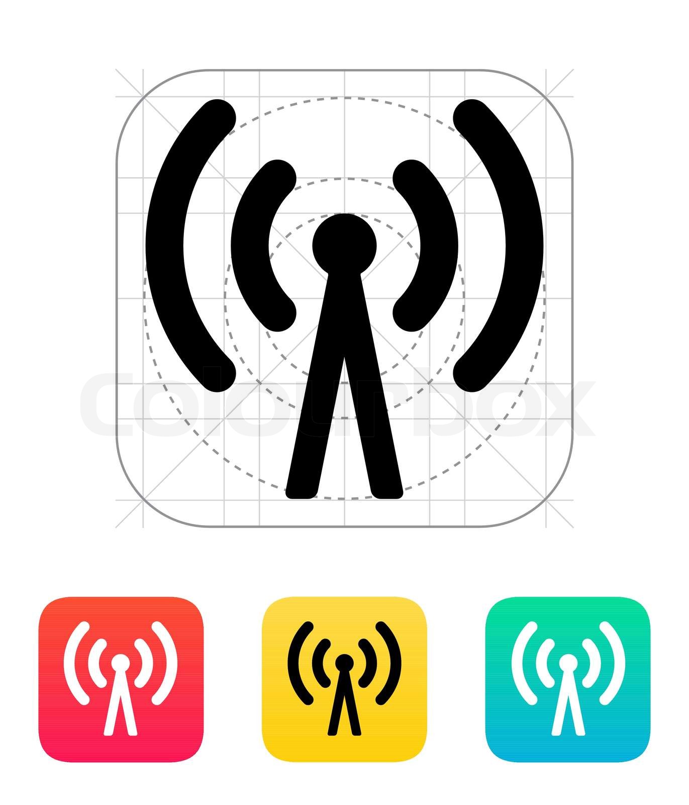 Cell phone tower icon | Stock vector | Colourbox