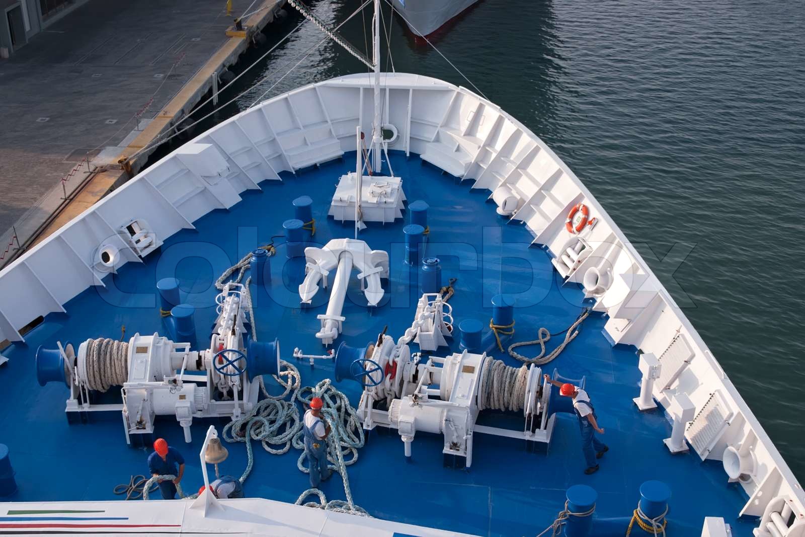 Moored ship in port | Stock image | Colourbox