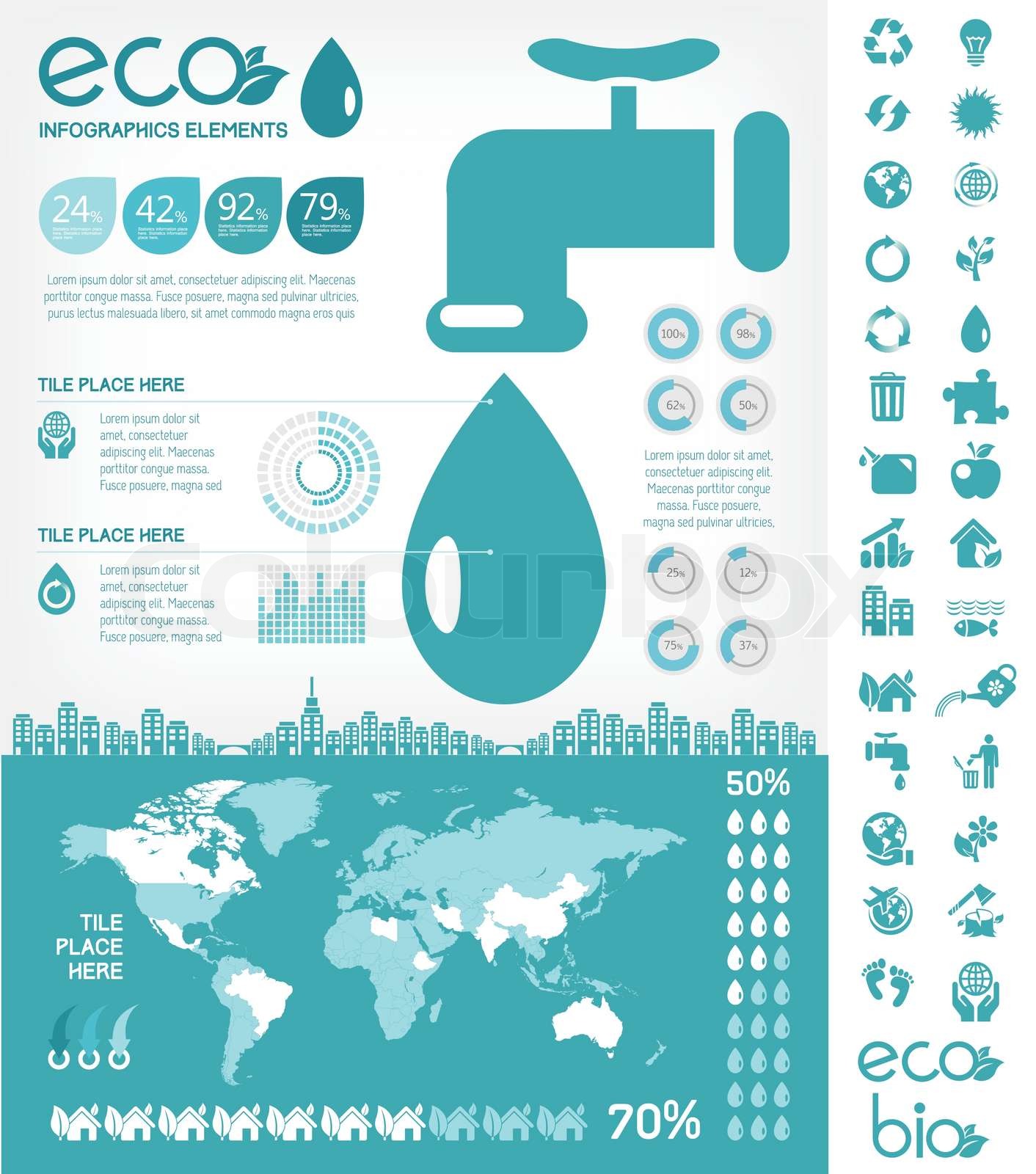 Water Conservation Infographic Template | Stock vector | Colourbox
