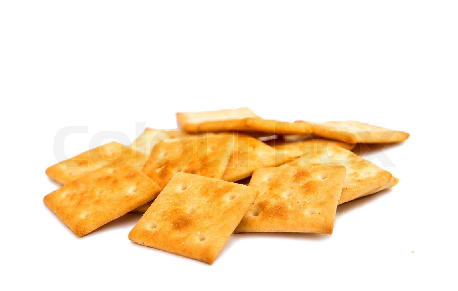 salty crackers isolated | Stock image | Colourbox