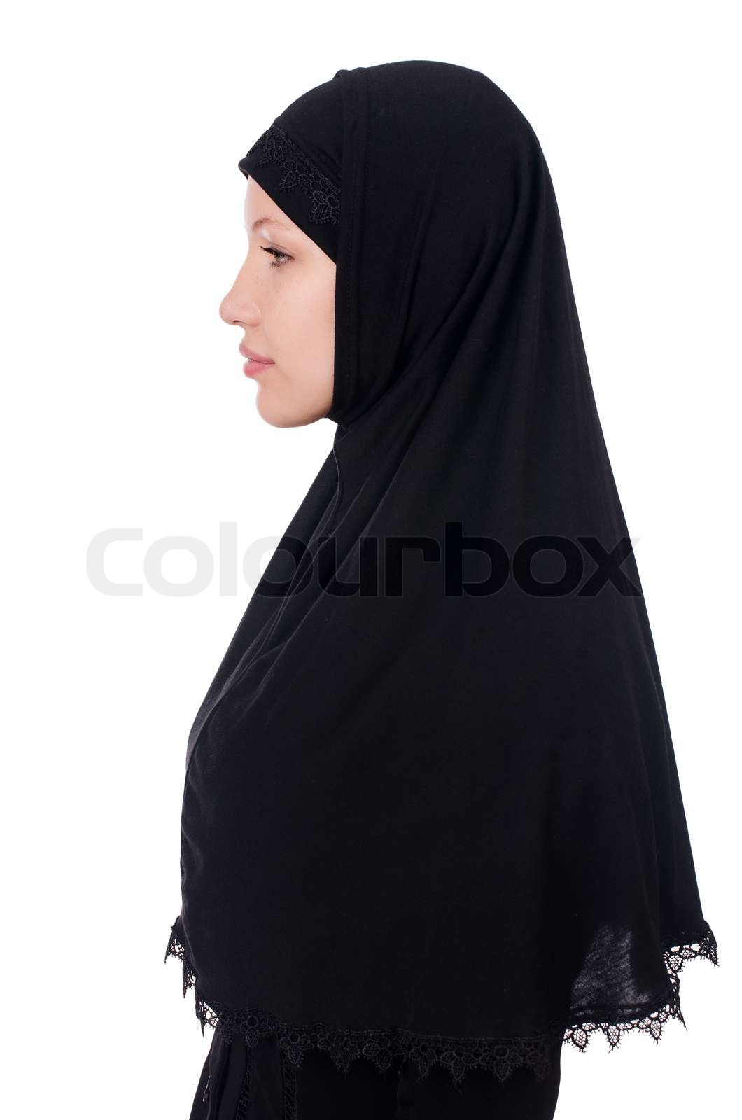 Woman with muslim burqa isolated on white | Stock image | Colourbox