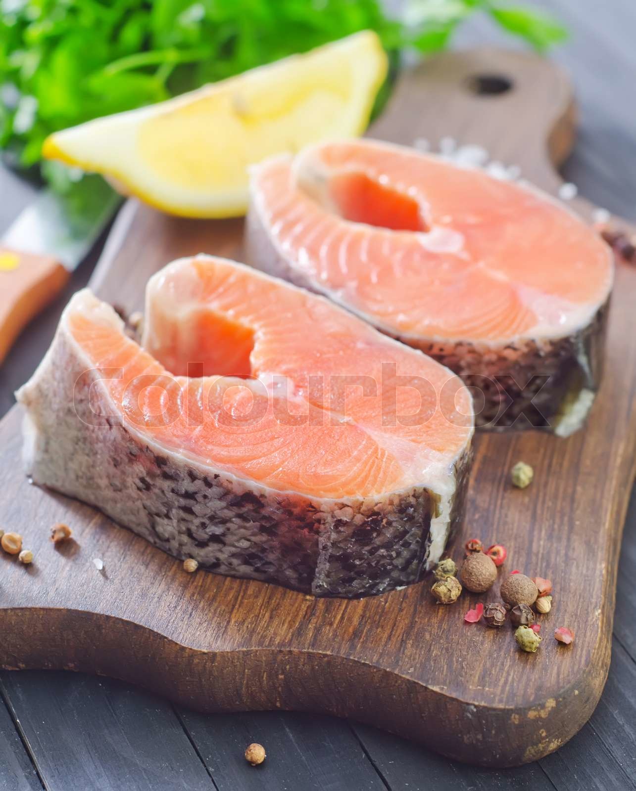 raw salmon | Stock image | Colourbox