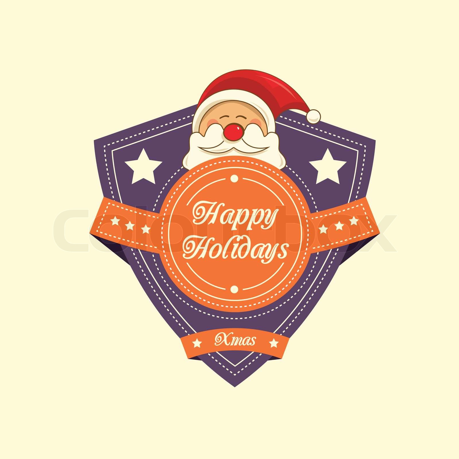 Santa Claus badge in purple | Stock vector | Colourbox