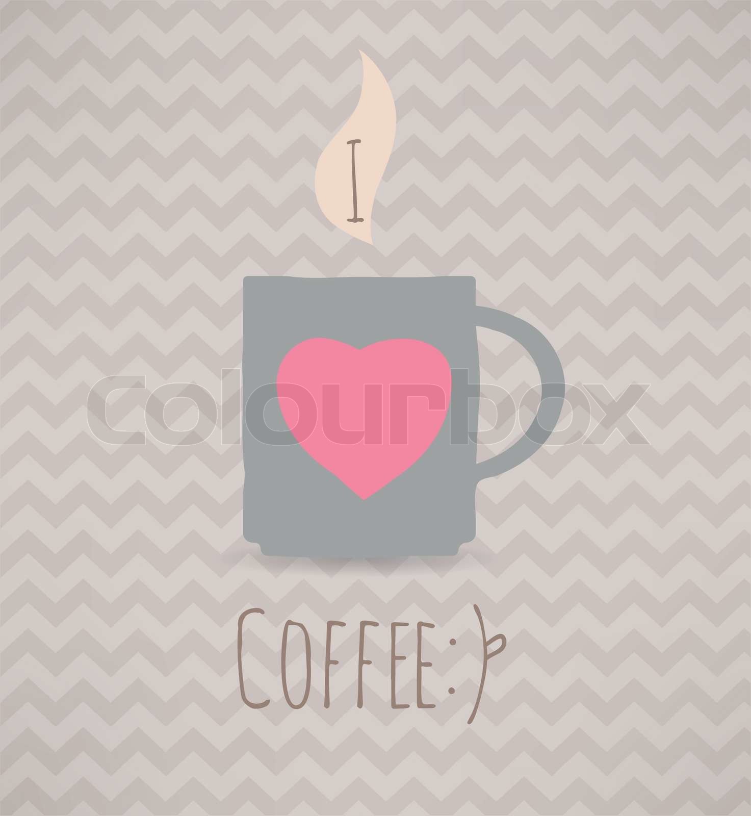 Jeg elsker kaffe Plakat | Stock vektor | Colourbox