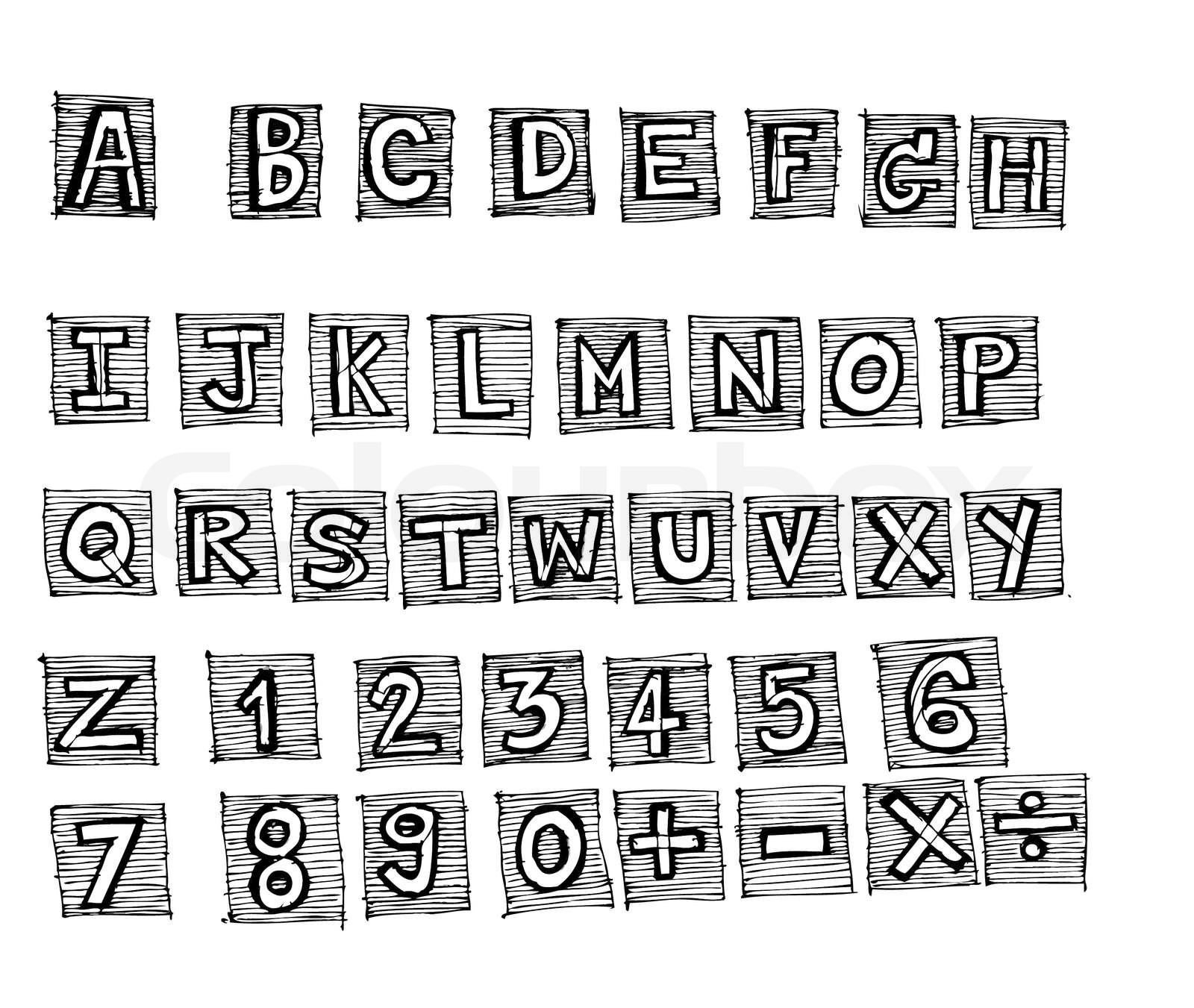 Font Sketch Hand drawing | Stock vector | Colourbox