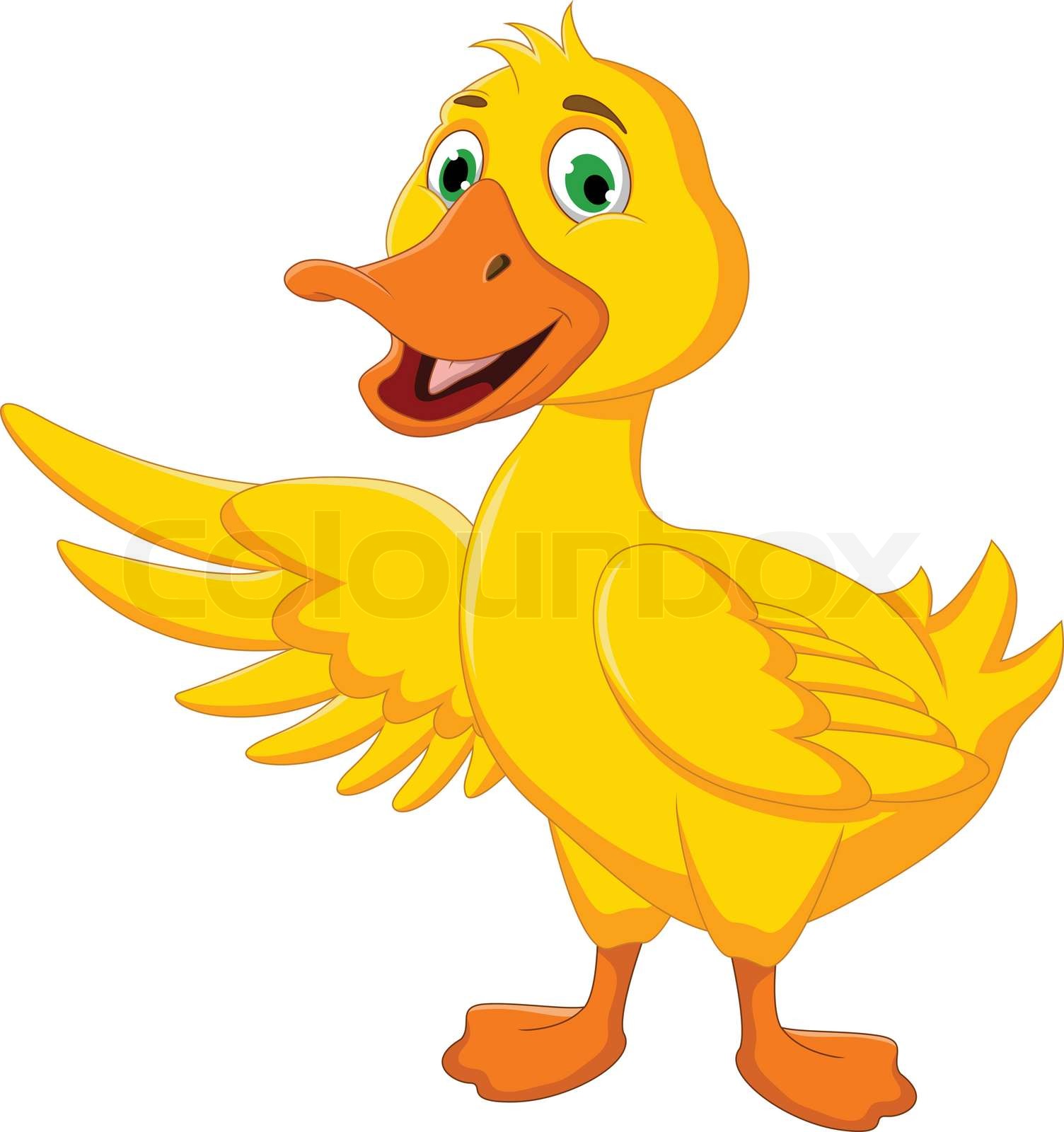 funny duck cartoon posing | Stock vector | Colourbox