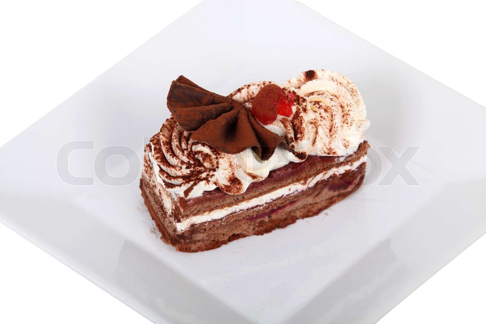 Slice of chocolate cake | Stock image | Colourbox