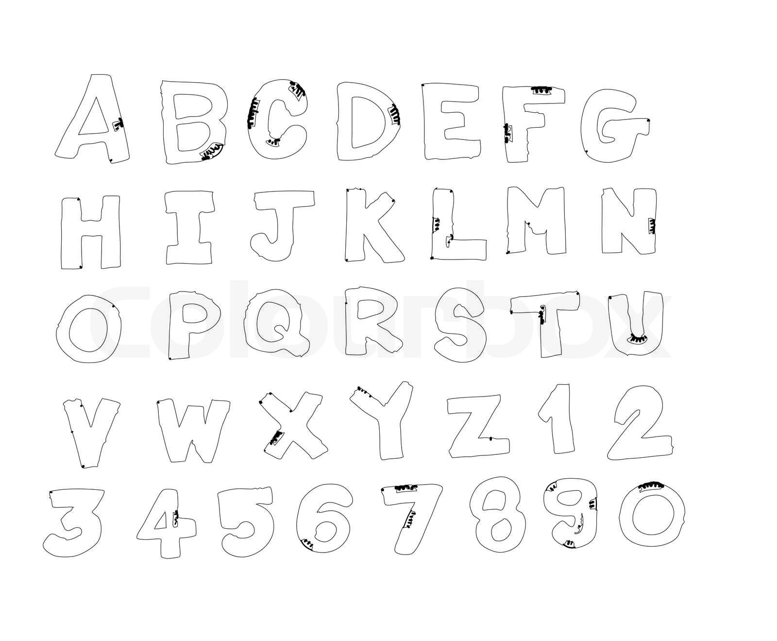 Font Sketch Hand drawing | Stock vector | Colourbox