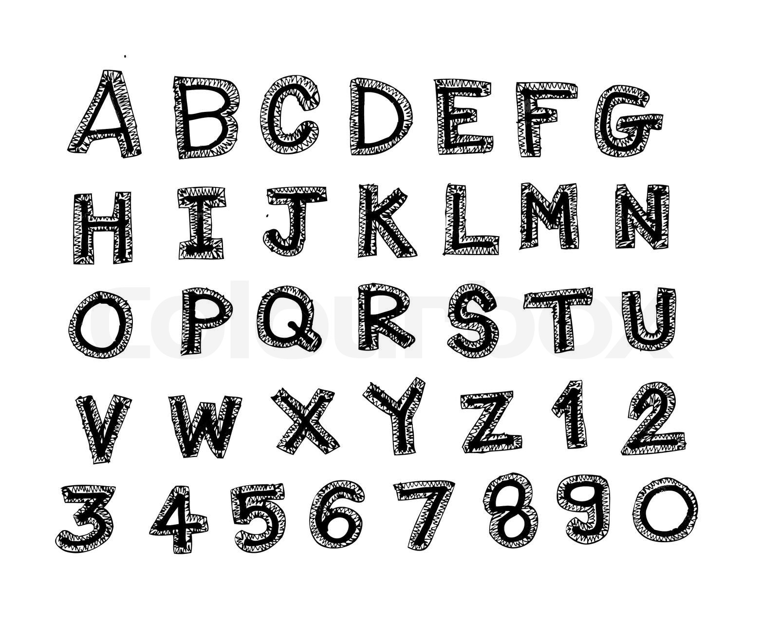 Font Sketch Hand drawing | Stock vector | Colourbox