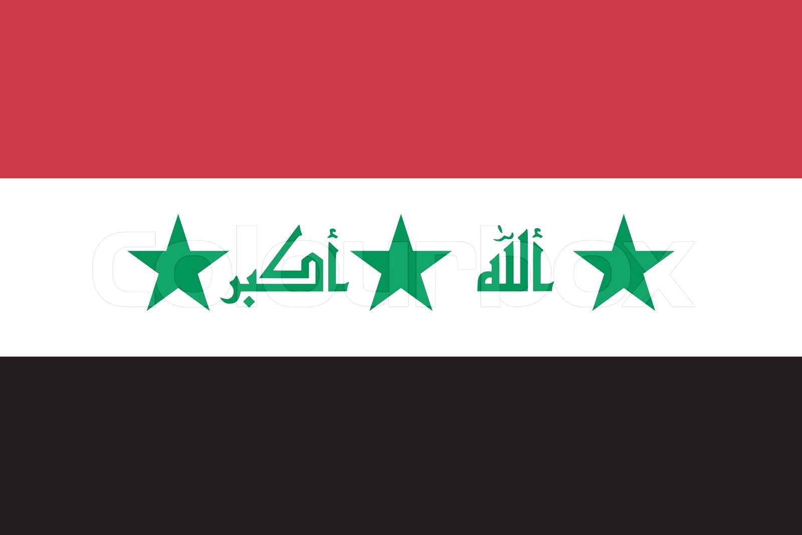 original and simple Iraq flag 2004 – 2008 isolated vector in official ...