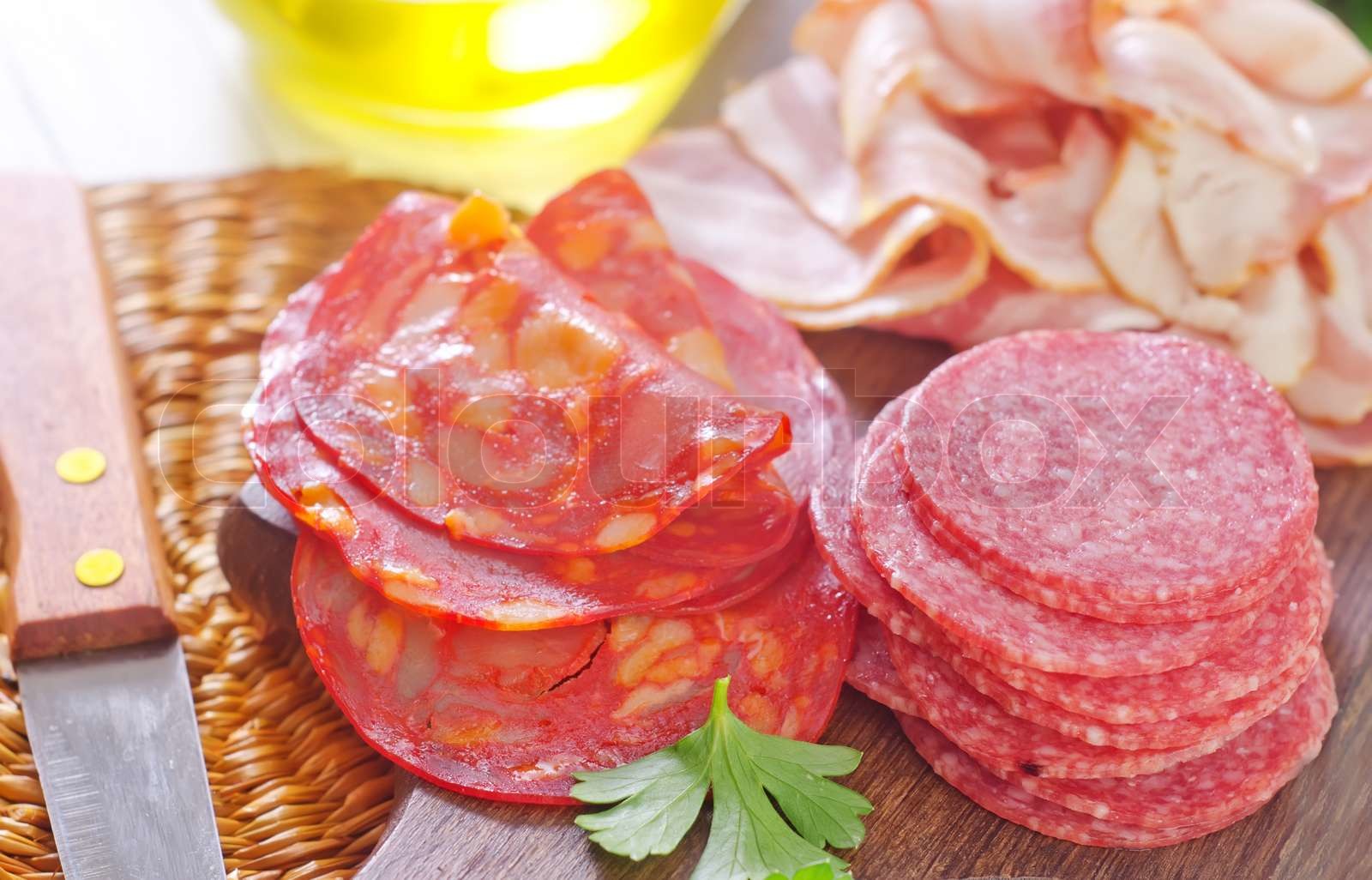 salami and bacon | Stock image | Colourbox