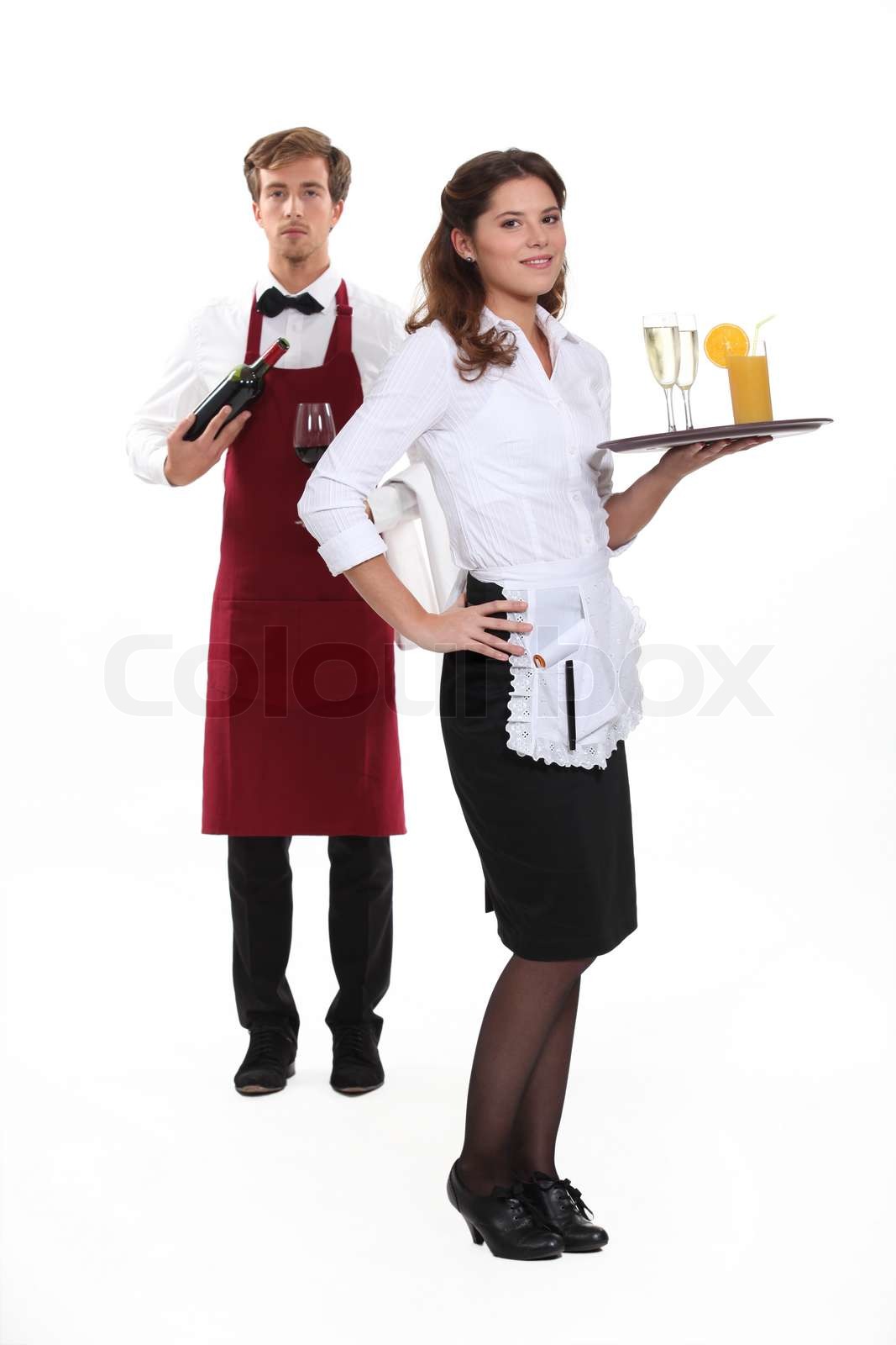 Waiter and waitress | Stock image | Colourbox