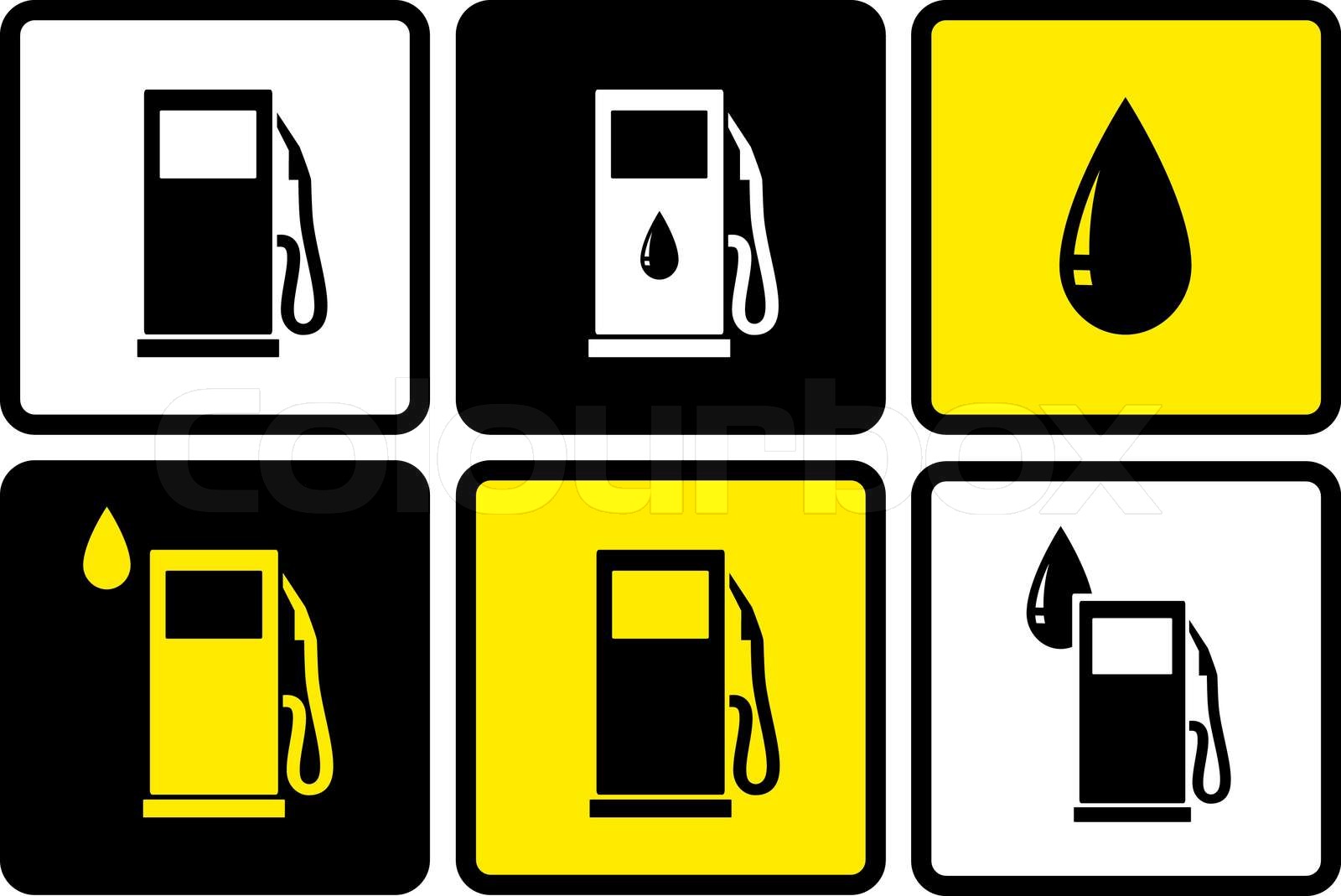 gas station icons with fuel drop | Stock vector | Colourbox
