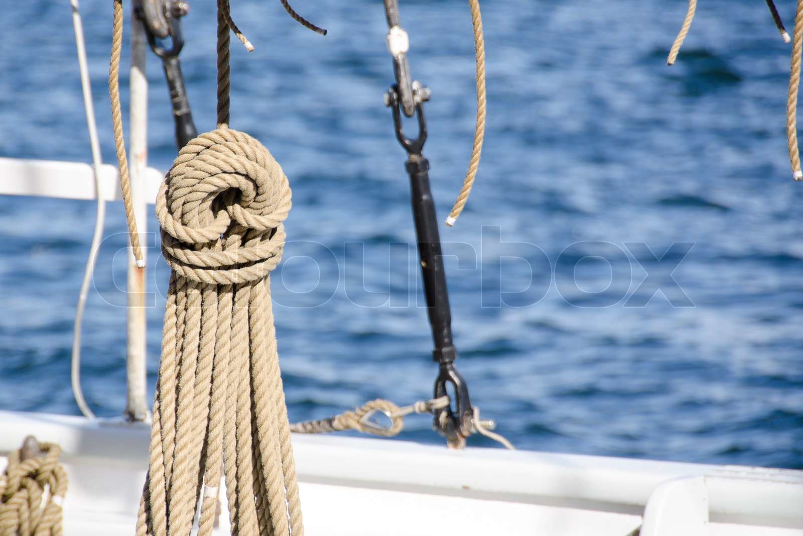 Ropes detail on an old sail ship | Stock image | Colourbox