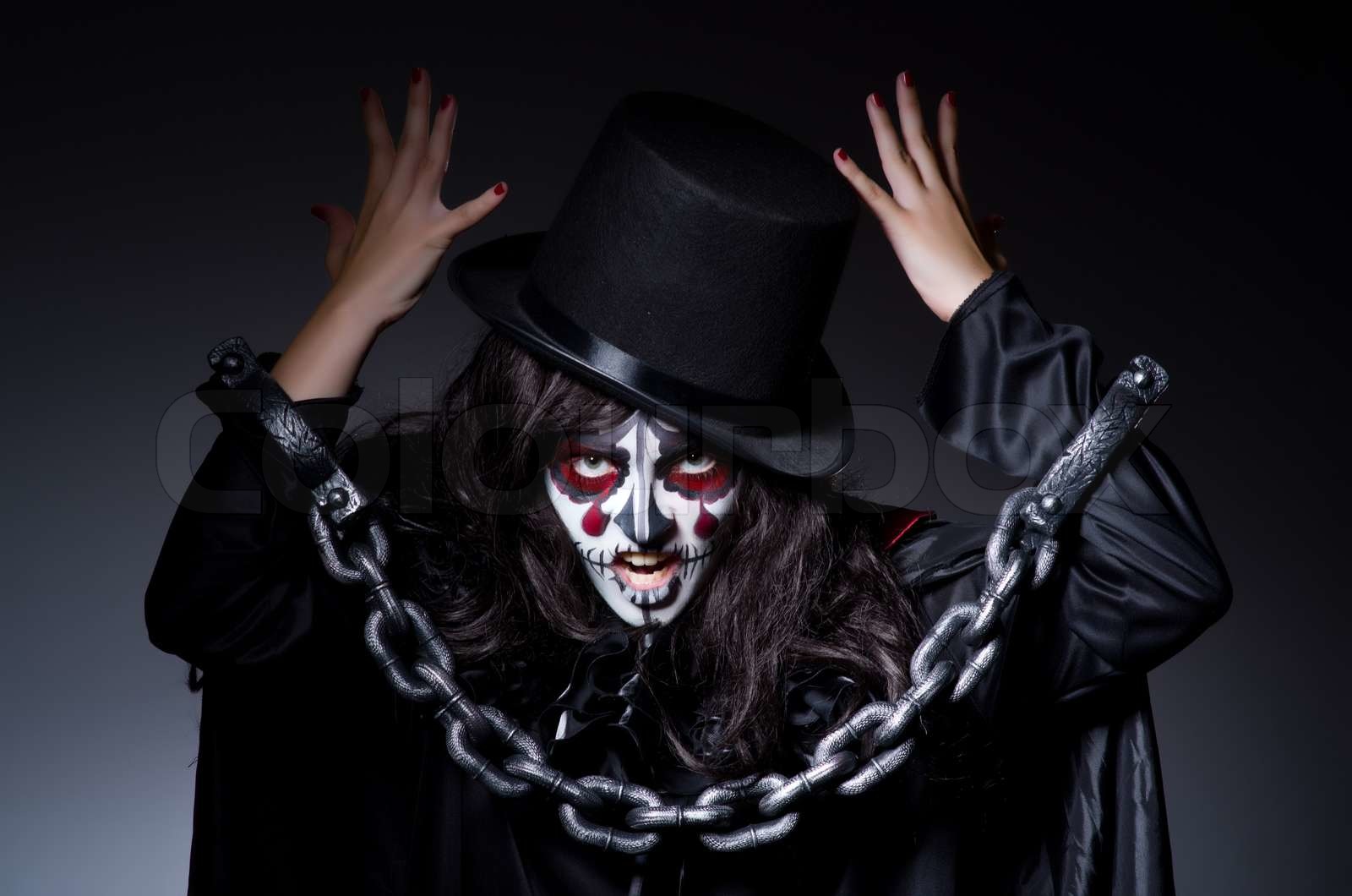 Monster chained in dark room | Stock image | Colourbox