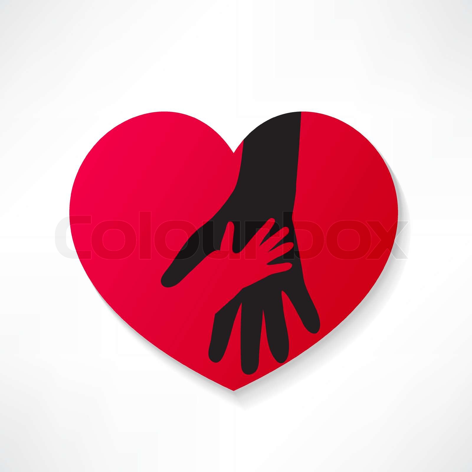 illustration of the human heart rescue people | Stock vector | Colourbox