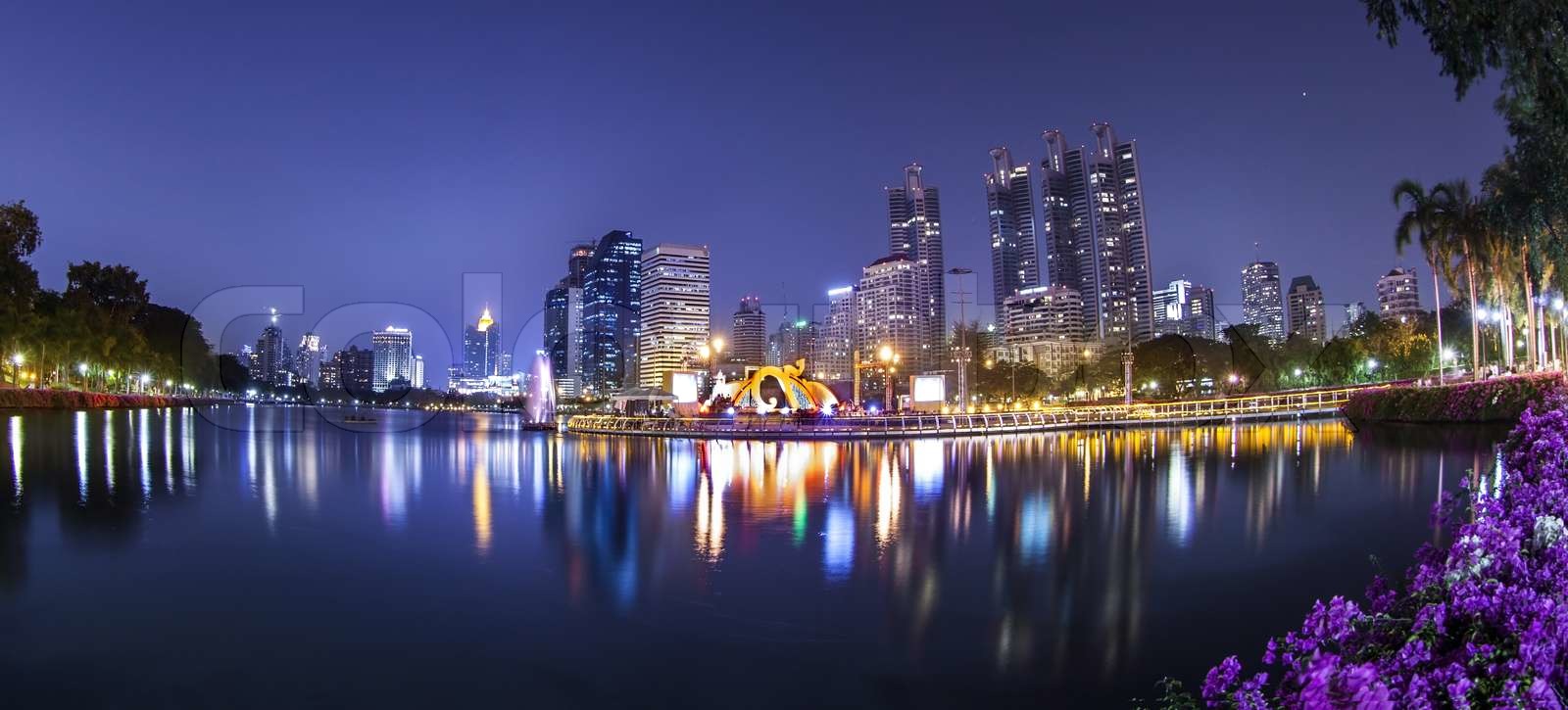 City town at night | Stock image | Colourbox