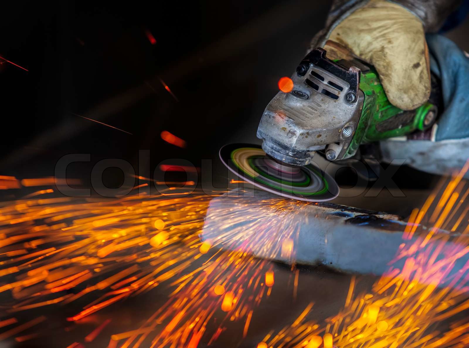 grinding in a steel factory | Stock image | Colourbox