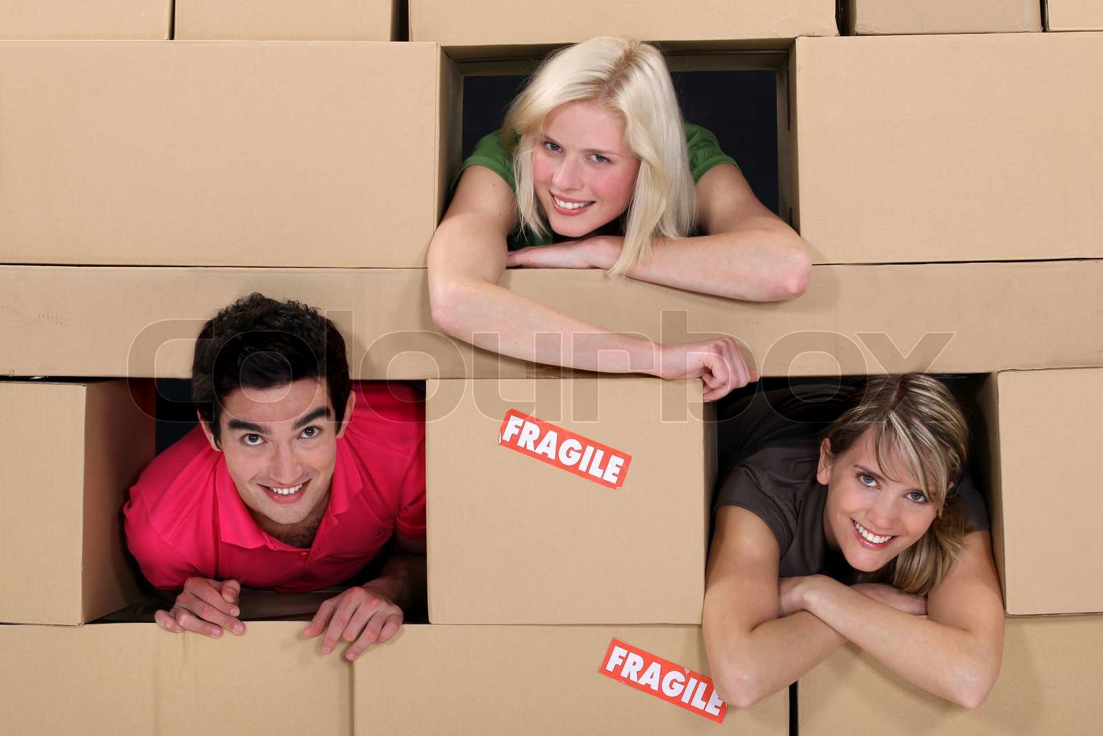 Wall of boxes | Stock image | Colourbox