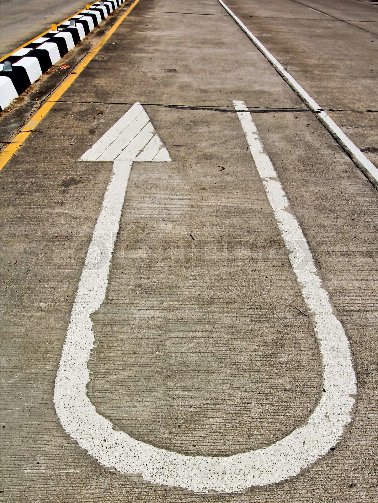 Turn arrow Road sign | Stock image | Colourbox
