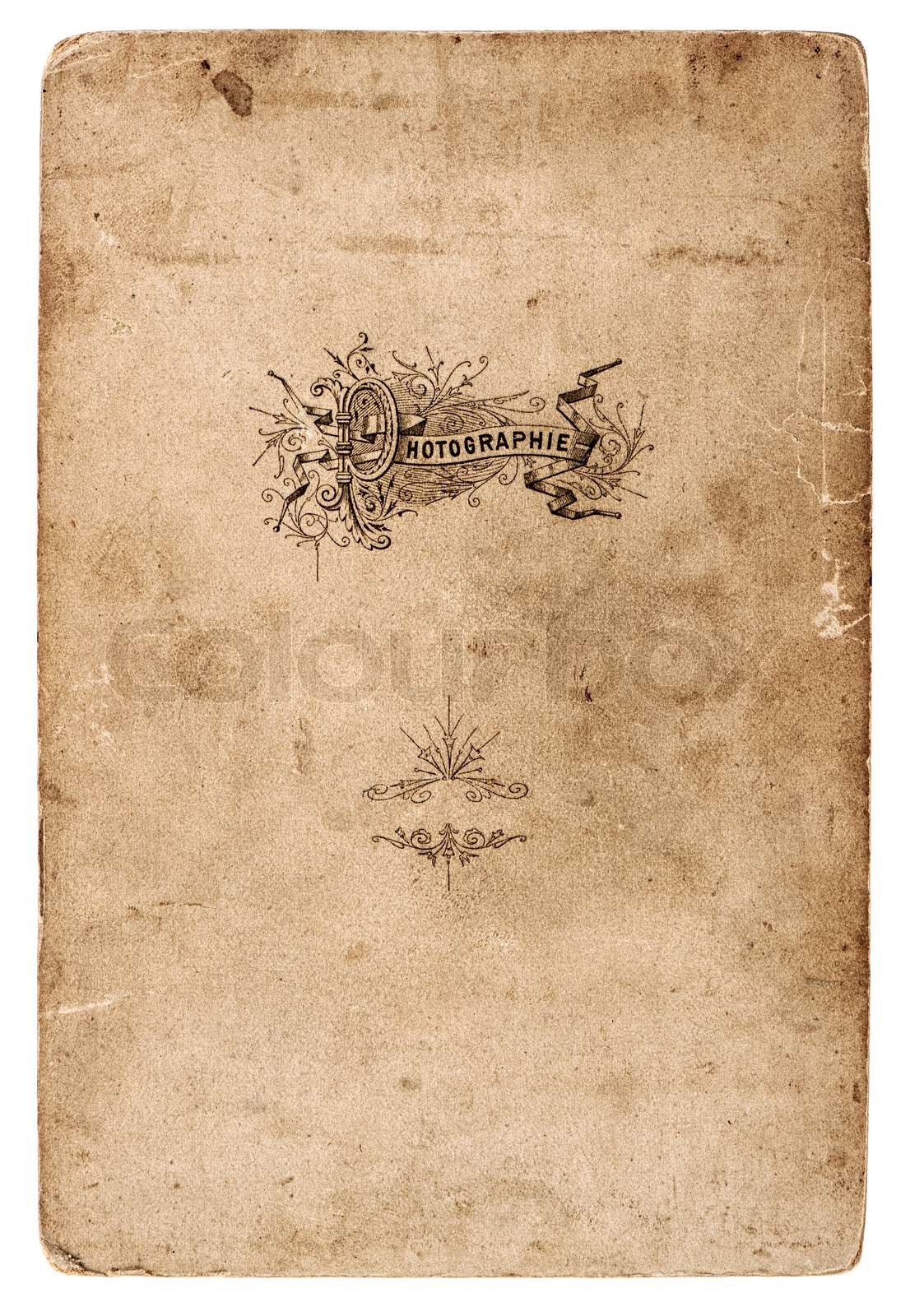 old blank photo card isolated on white | Stock image | Colourbox