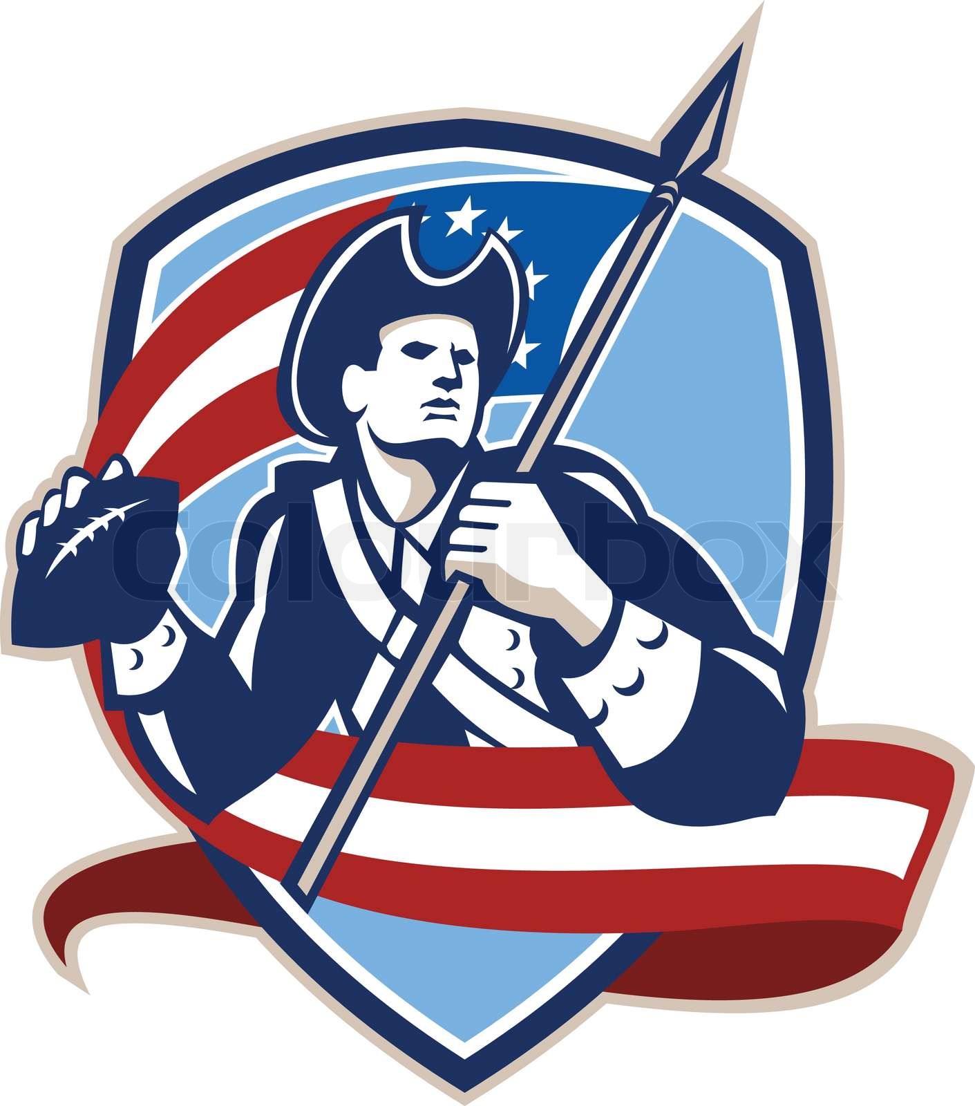American Patriot Football Quarterback Shield | Stock vector | Colourbox