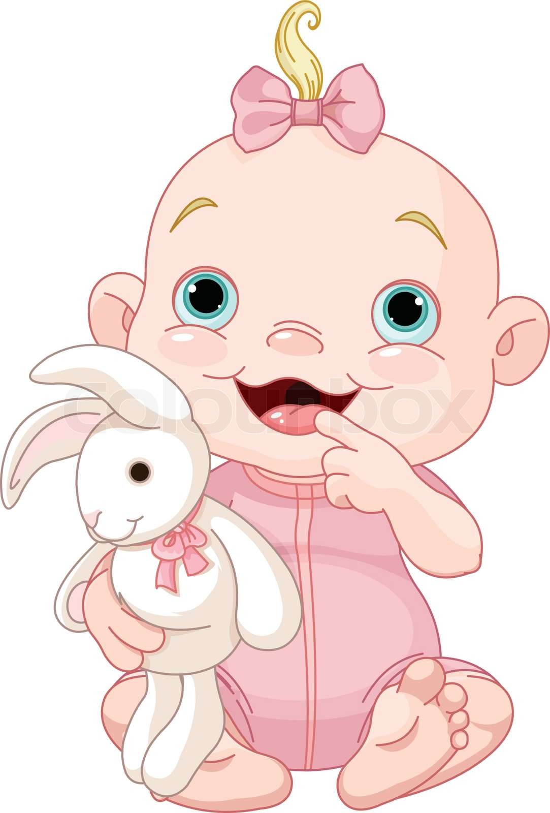 Cute baby pige | Stock vektor | Colourbox