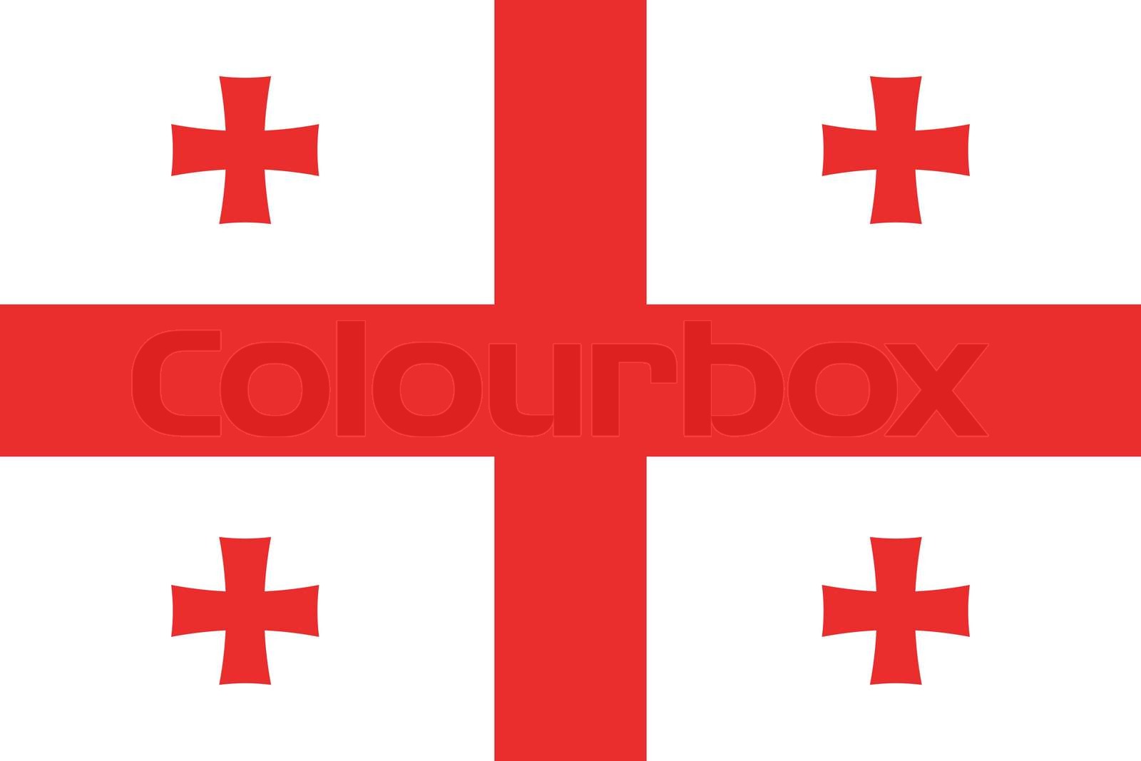Original und simpleGeorgia Fahne / Flagge Fünf Kreuz isolierten Vektor ...