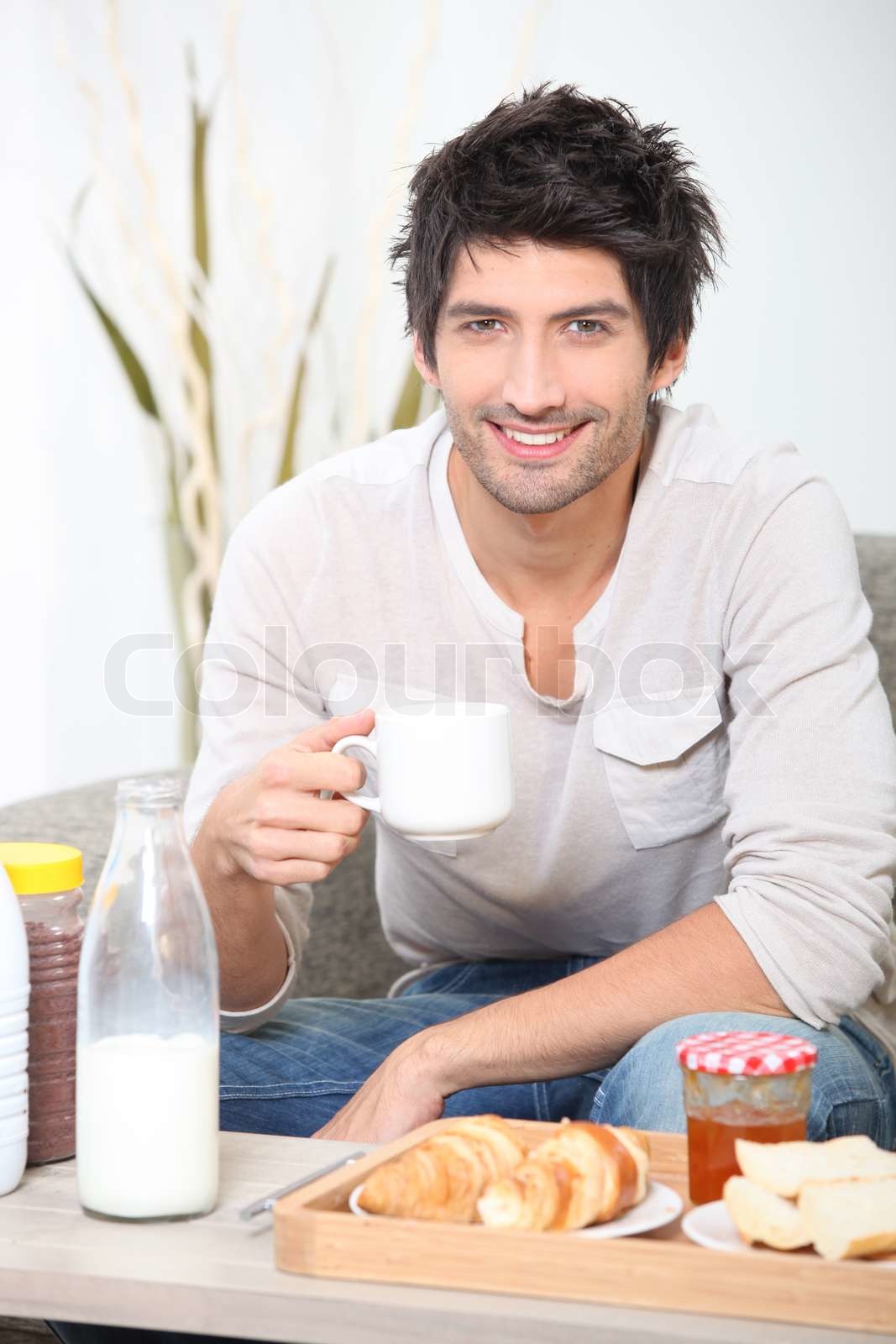Man having breakfast | Stock image | Colourbox