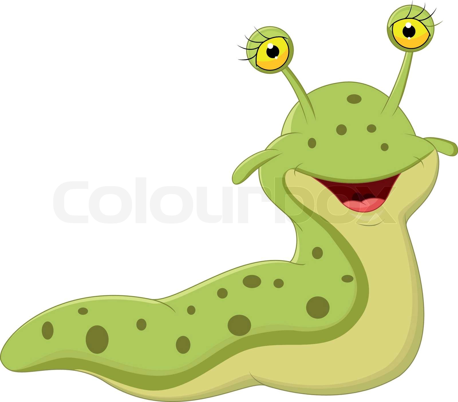 Cute slug cartoon | Stock vector | Colourbox
