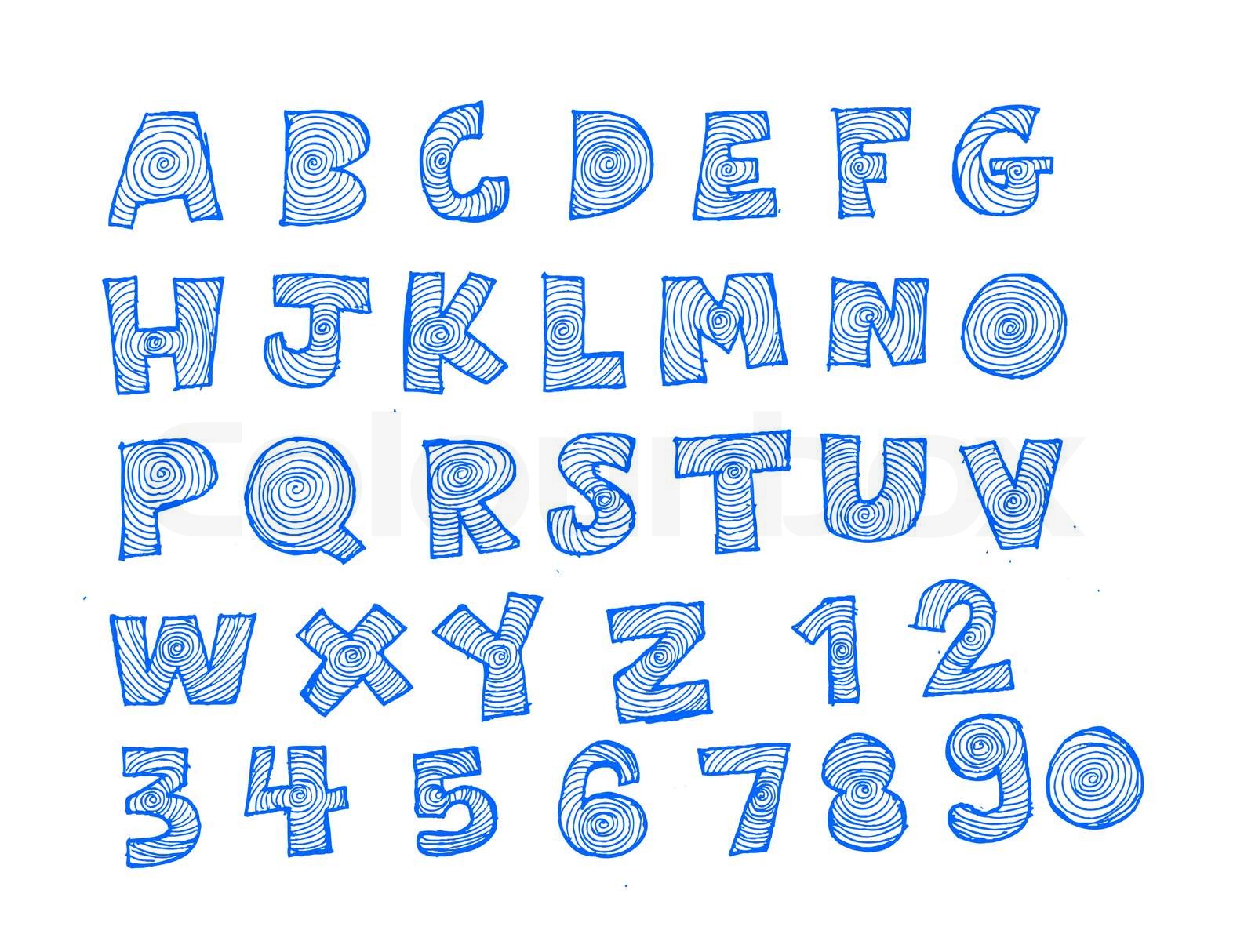 Font Sketch Hand drawing vector letters | Stock vector | Colourbox