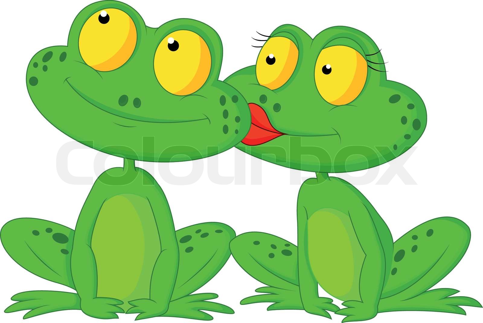 Cartoon Frog kissing | Stock vector | Colourbox