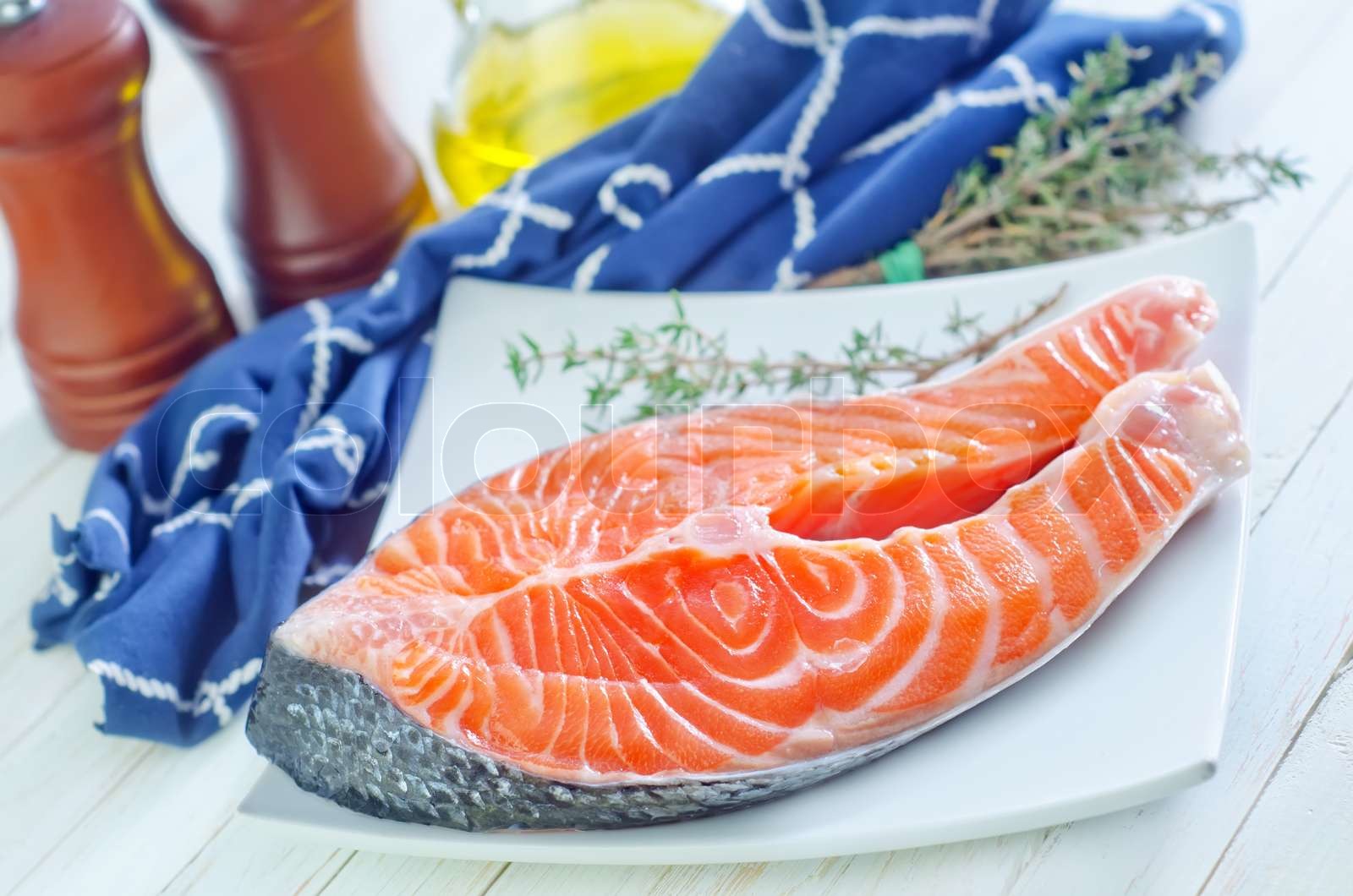 Raw Salmon Steak Stock Image Colourbox Raw Salmon Steak Stock Image Colourbox