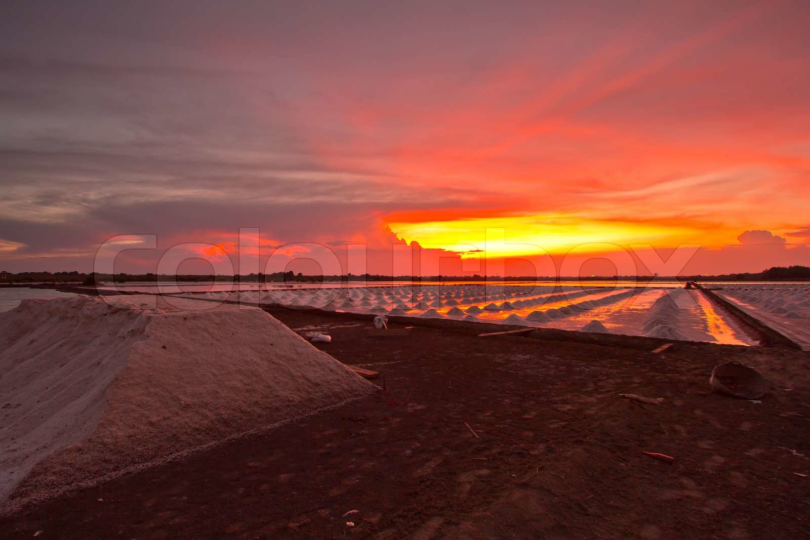 Salt fields in thailand | Stock image | Colourbox