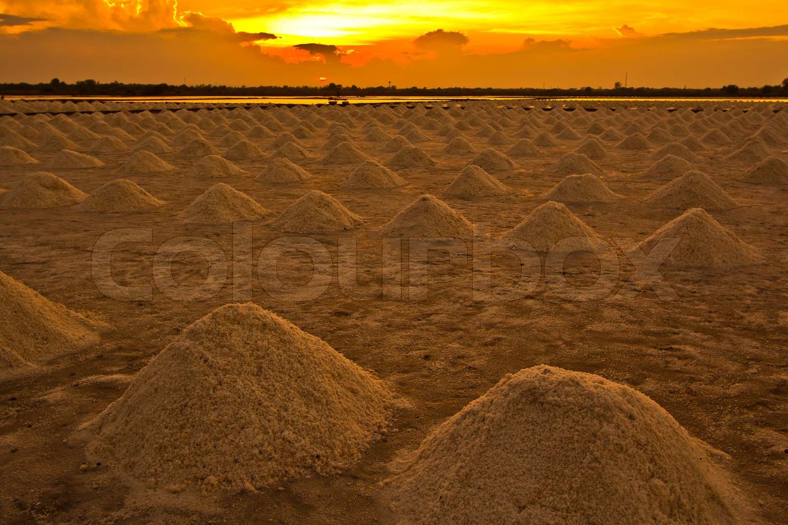 Salt fields in thailand | Stock image | Colourbox