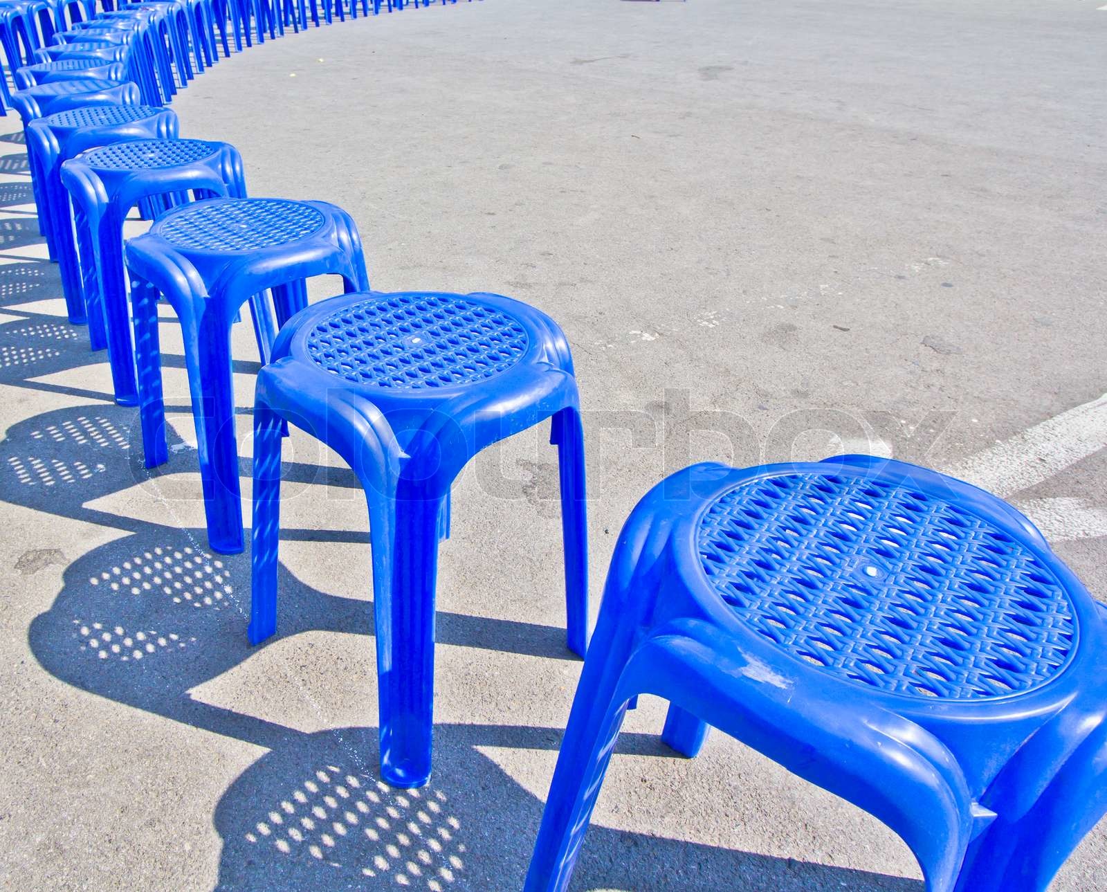 Blue plastic chair | Stock image | Colourbox